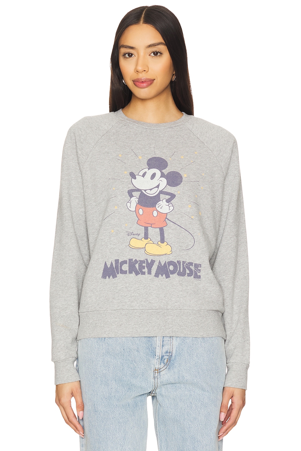 Junk Food Mickey Mouse Vintage Crew in Heather Grey | REVOLVE