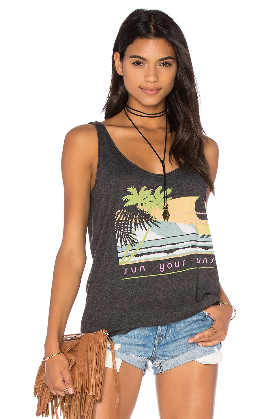 Junk Food Sun Your Buns Tank in Jet Black | REVOLVE