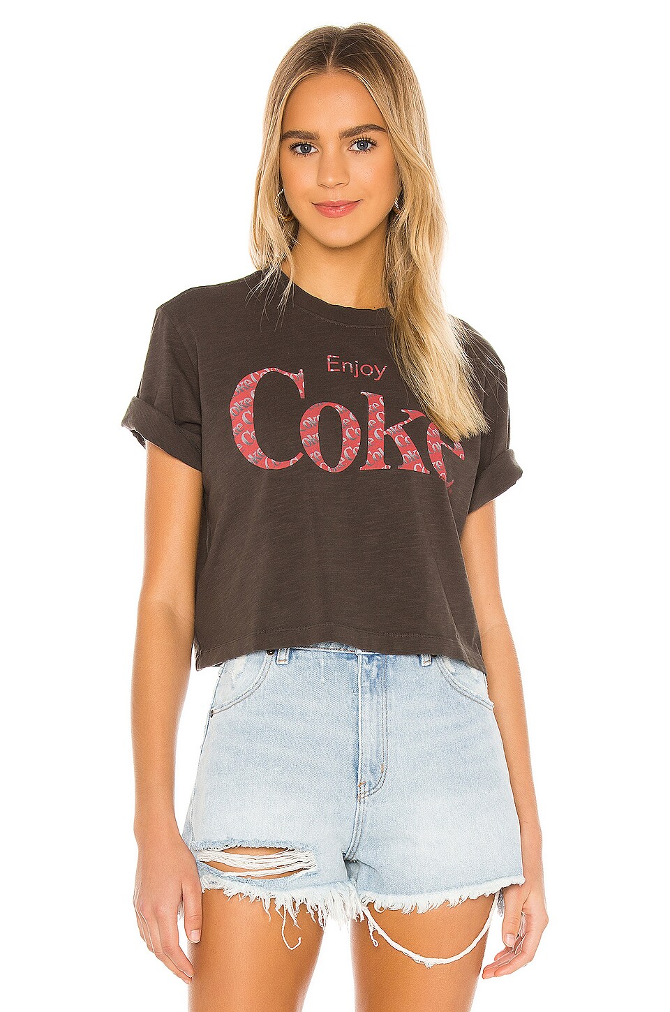Junk Food Enjoy Coke Tee in Vintage Black | REVOLVE