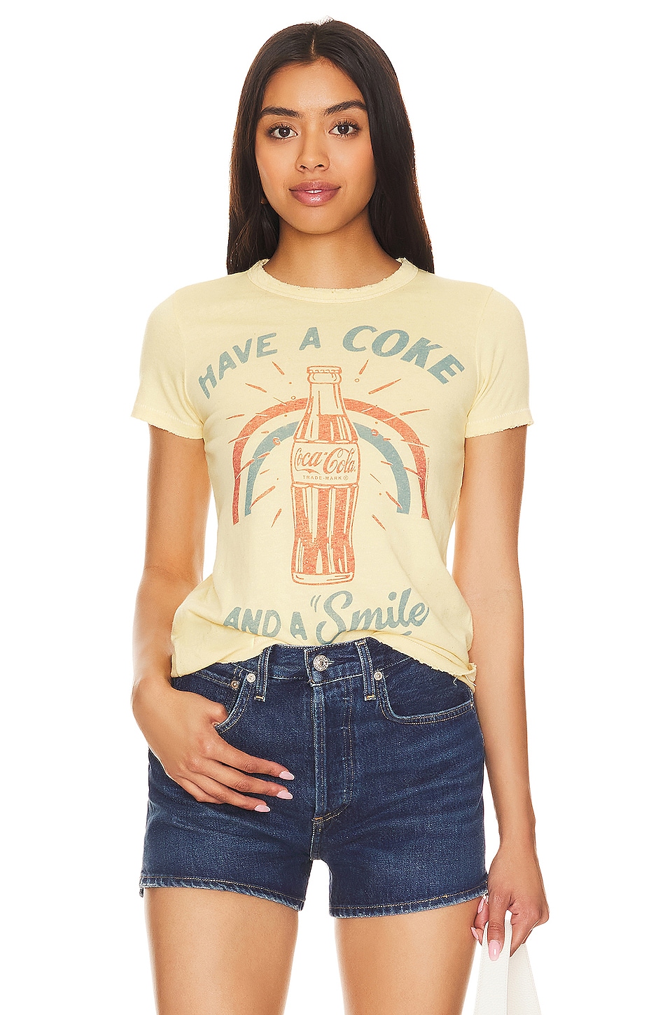 Junk Food A Coke And A Smile Tee in Dusky Citron Reactive | REVOLVE