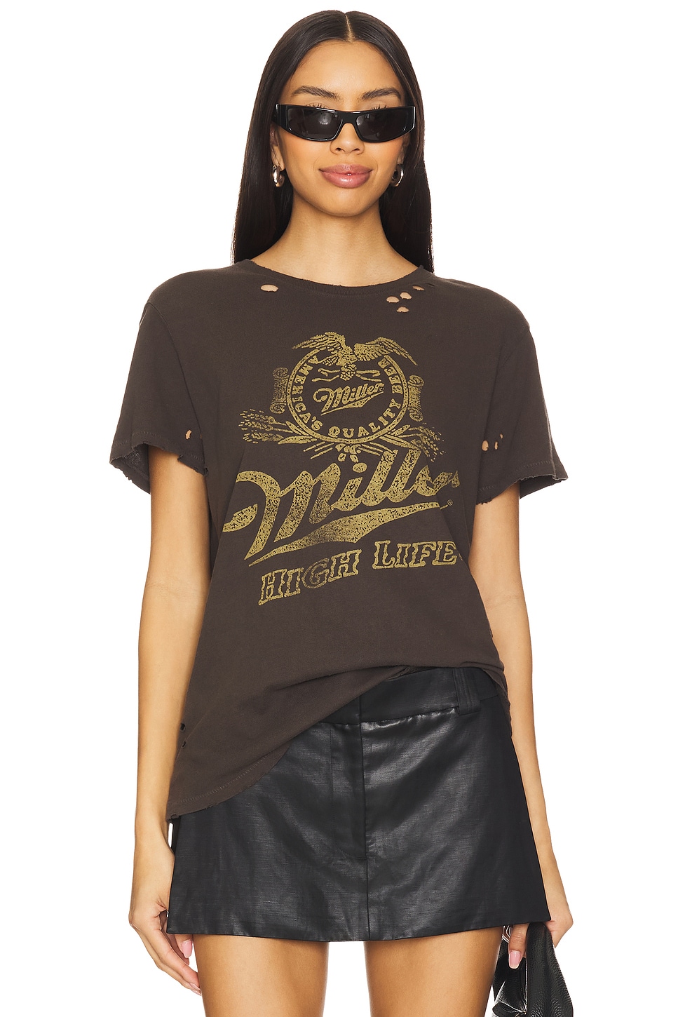 Junk Food Miller High Life Vintage Destroy Tee in Coffee | REVOLVE