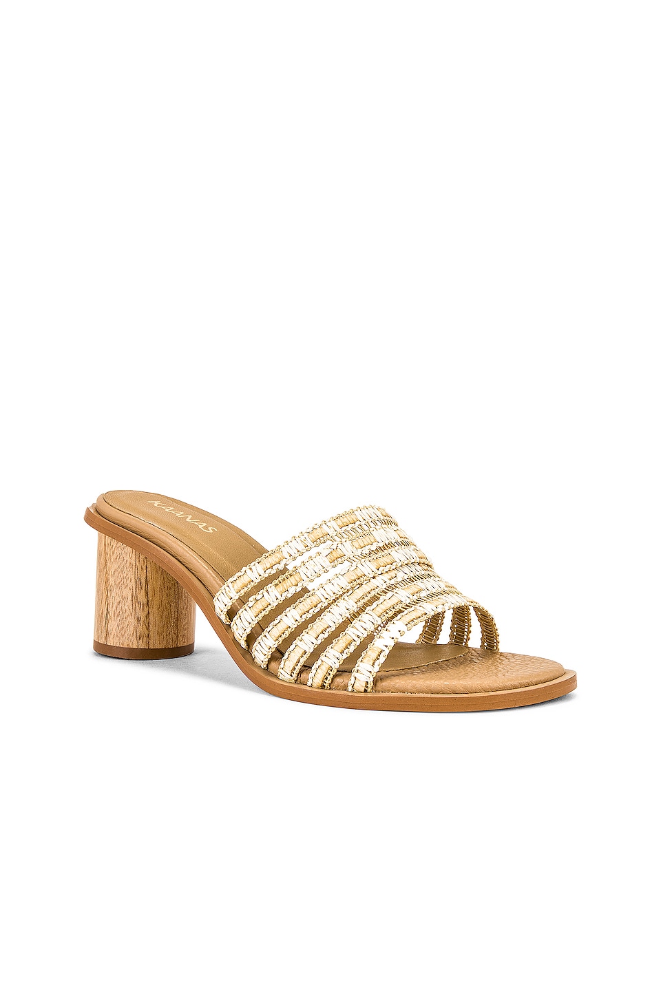Kaanas Setar Strap Wooden Heel in Natural | REVOLVE