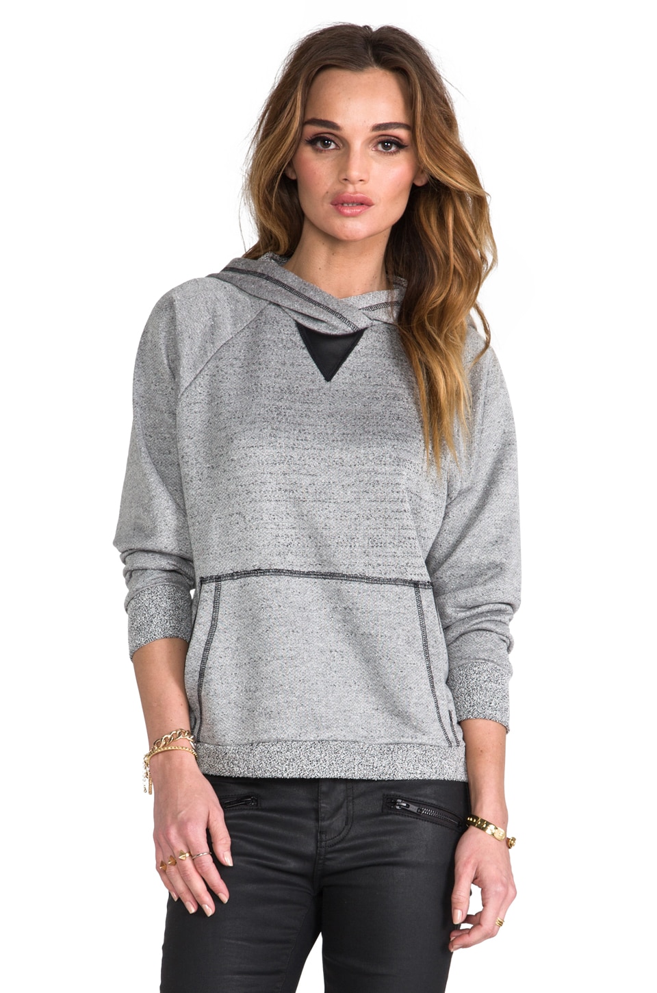 Kain Boucle Terry Dickinson Hoodie in Light Grey | REVOLVE