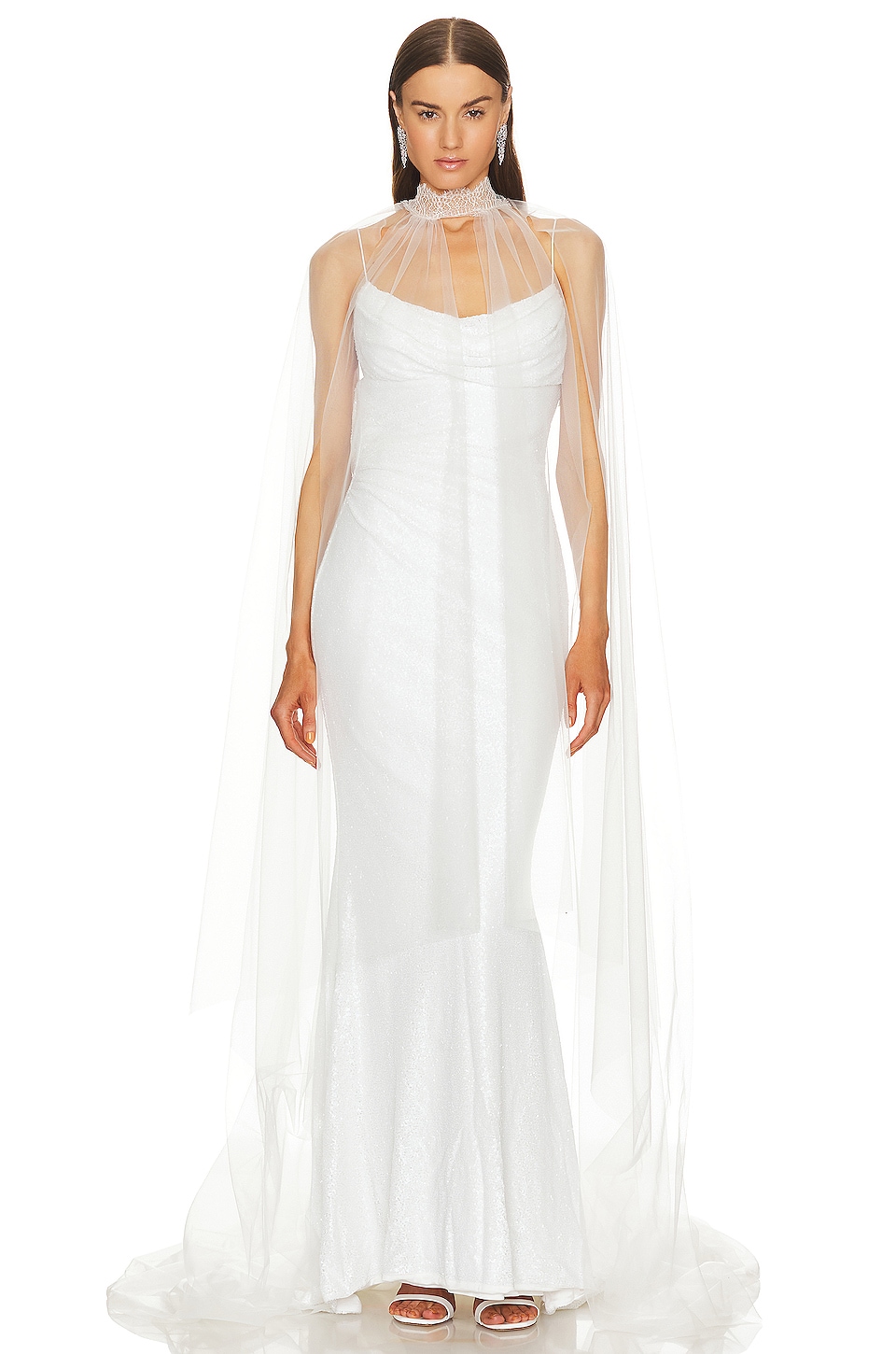 Katie May Emily Choker Cape in Ivory | REVOLVE