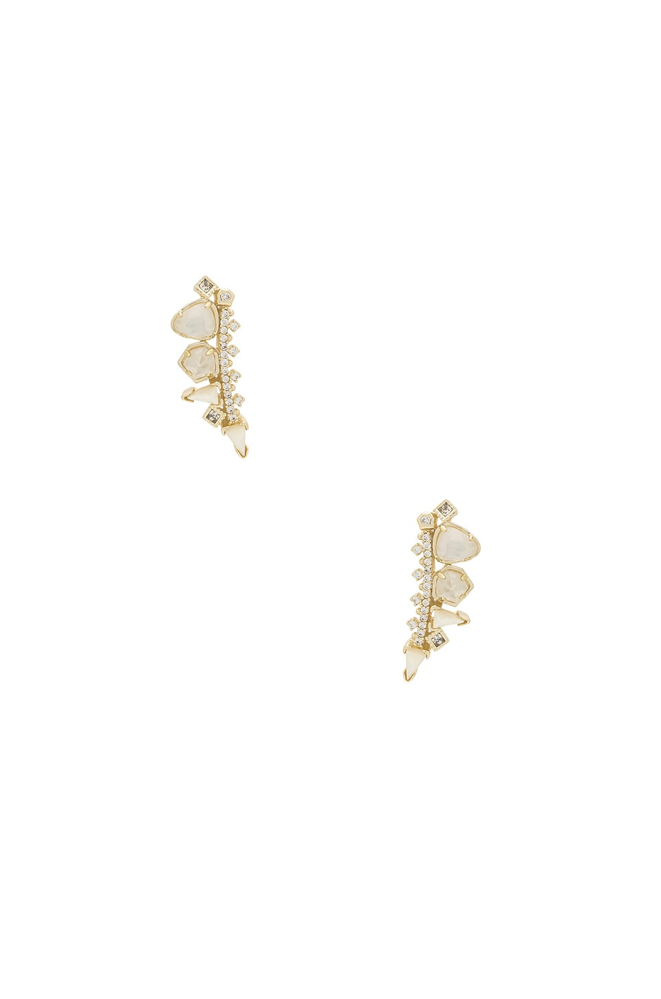 Kendra Scott Clarissa Ear Climber in Gold Ivory Color Mix with White ...