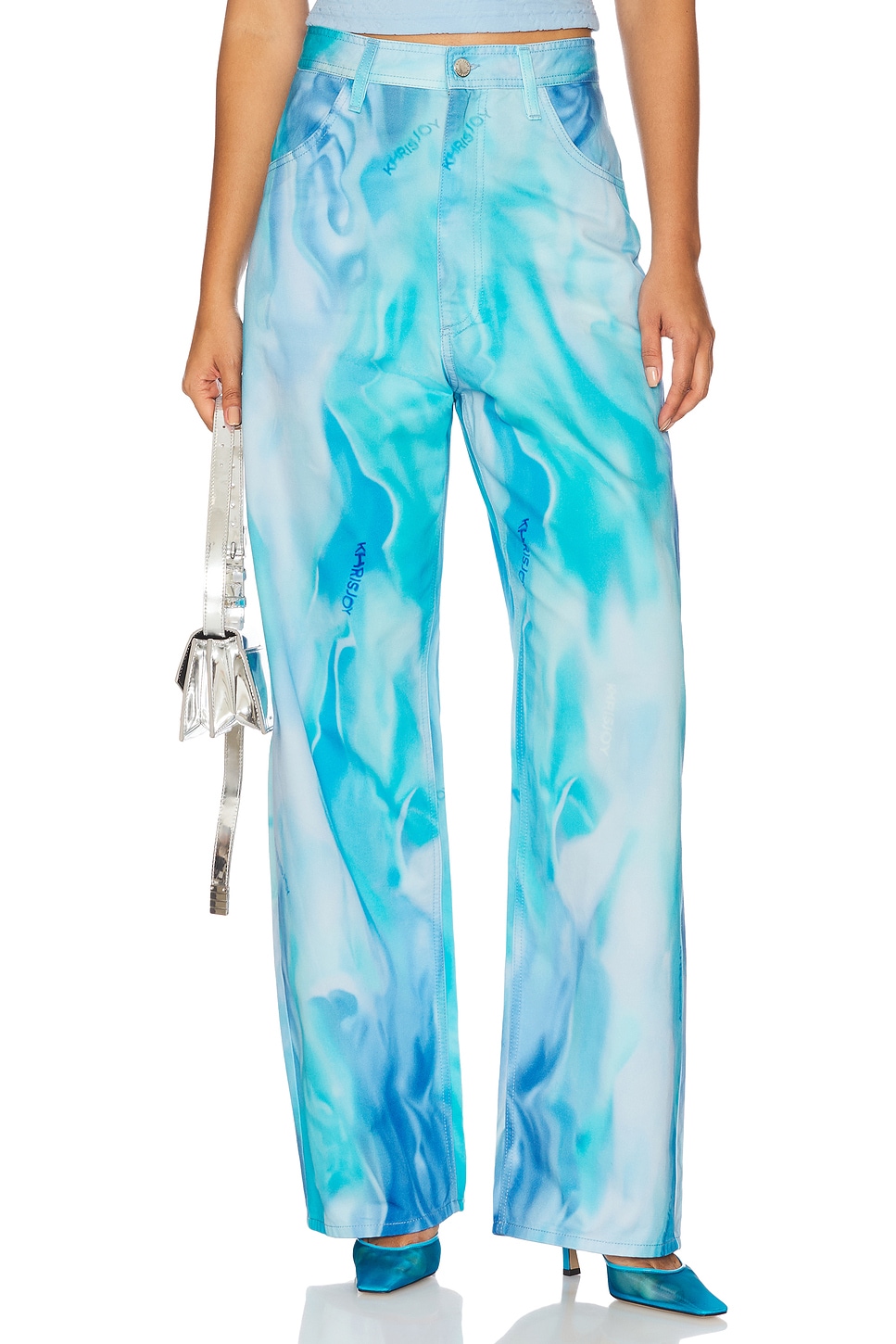 Khrisjoy Elio Air Wide Leg Jeans in Tropical Breeze | REVOLVE