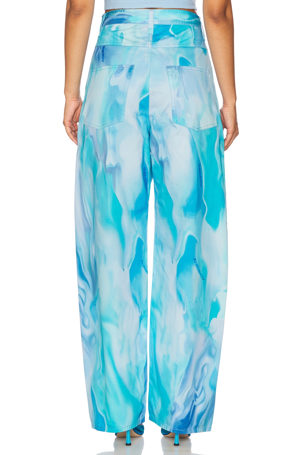 Khrisjoy Elio Air Wide Leg Jeans in Tropical Breeze | REVOLVE