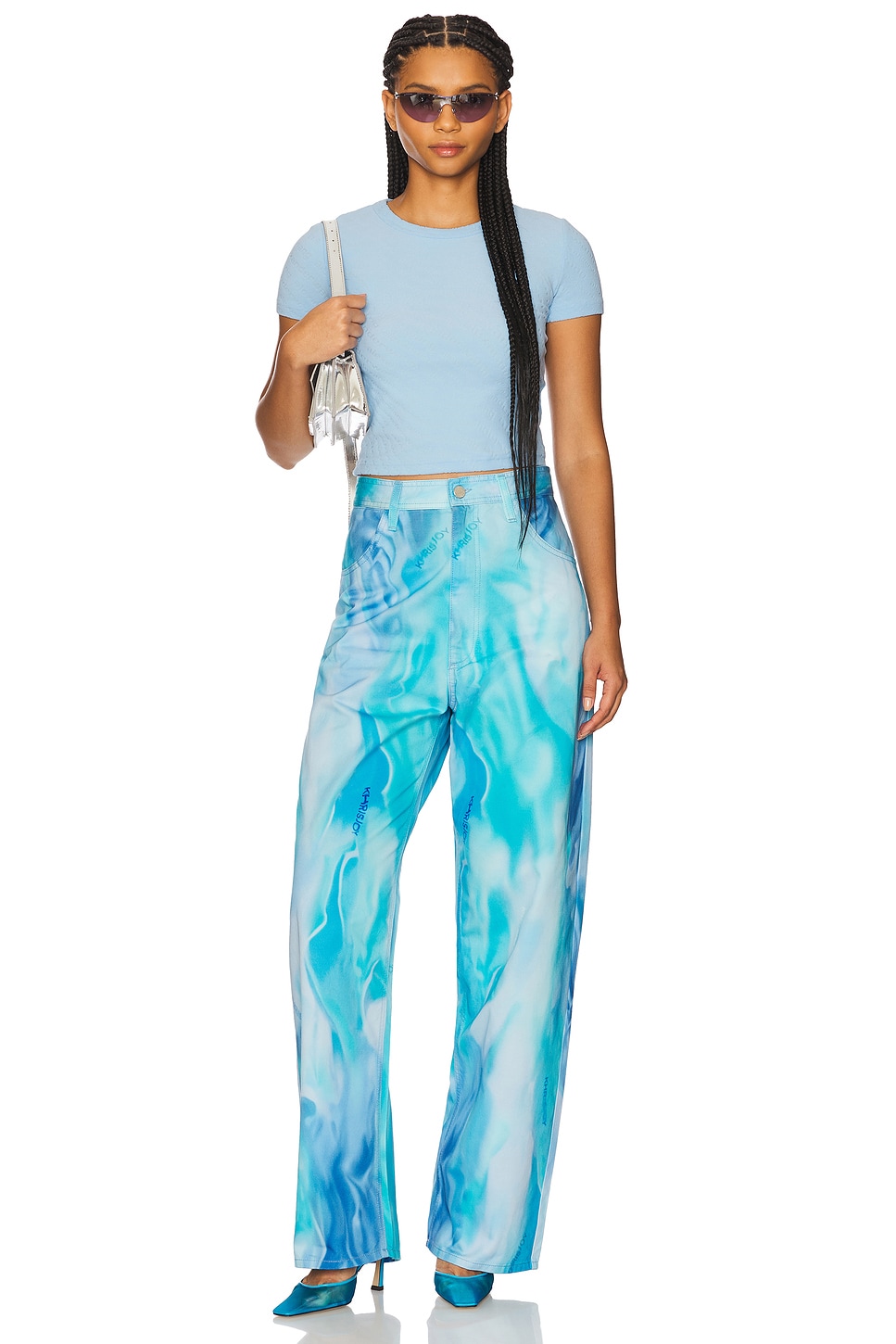 Khrisjoy Elio Air Wide Leg Jeans in Tropical Breeze | REVOLVE