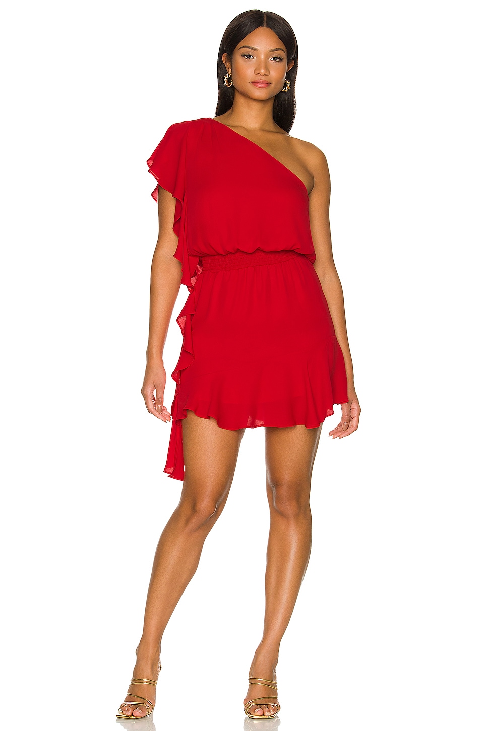 krisa Ruffle Side Mini Dress in Affair | REVOLVE