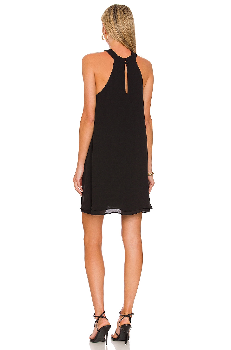 krisa Wrap Halter Mini Dress in Black | REVOLVE