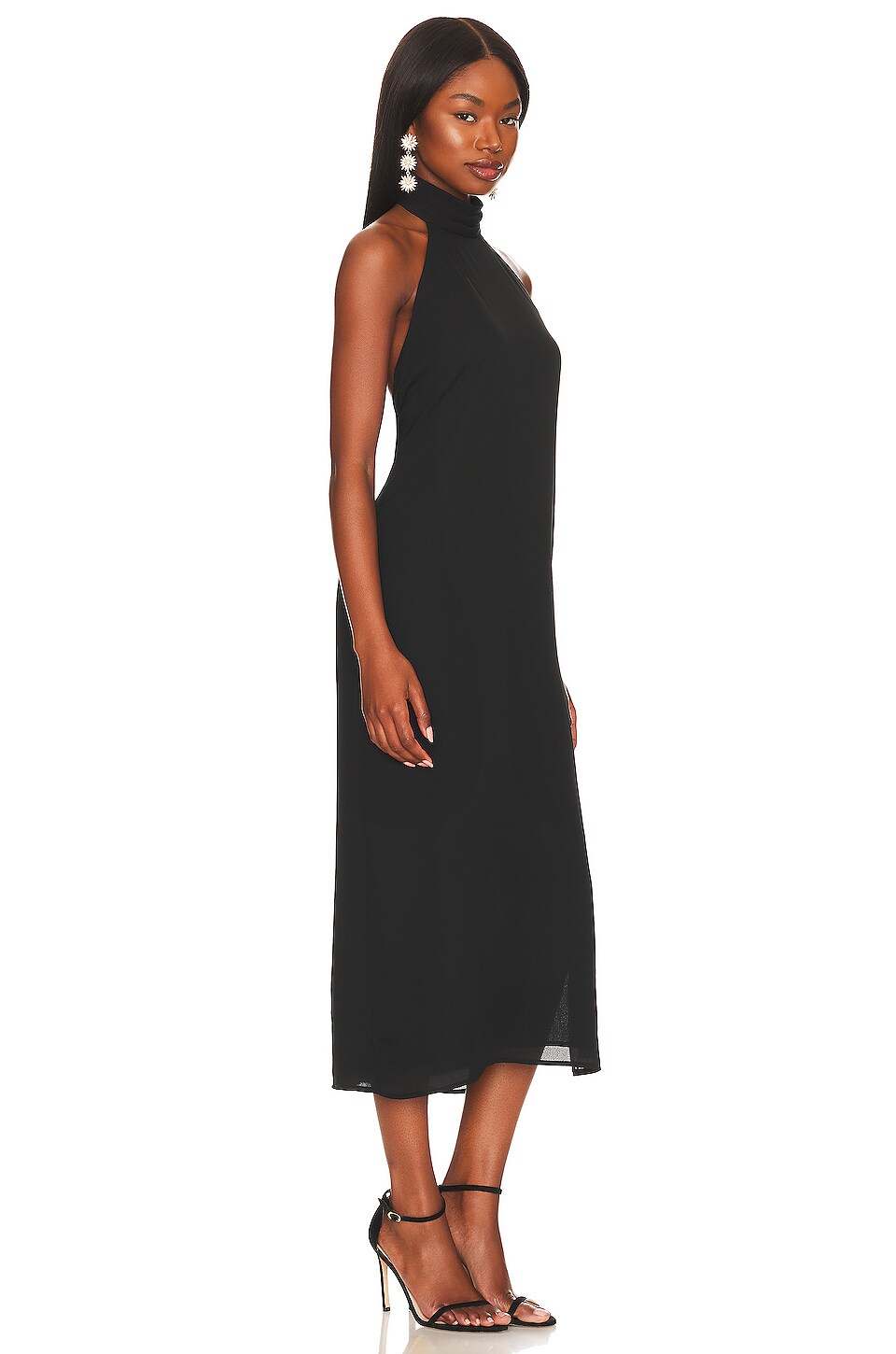 krisa Halter Midi Dress in Black | REVOLVE