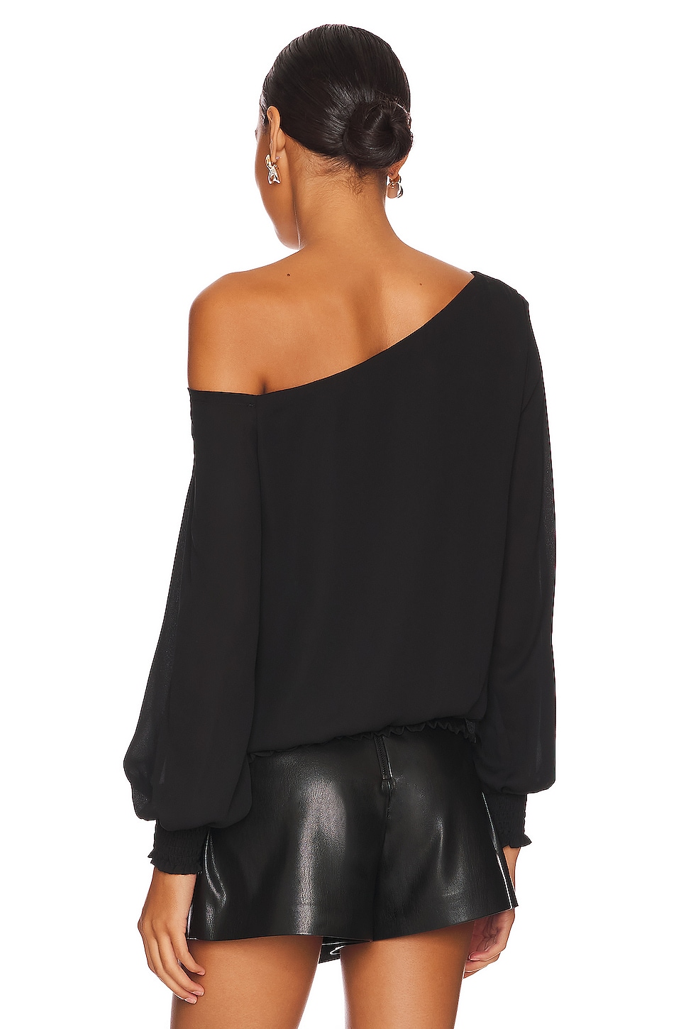 krisa One Shoulder Blouse in Black | REVOLVE