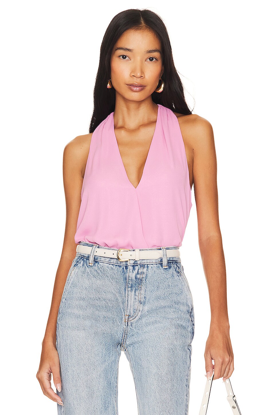 krisa Surplice Tank in Rose | REVOLVE