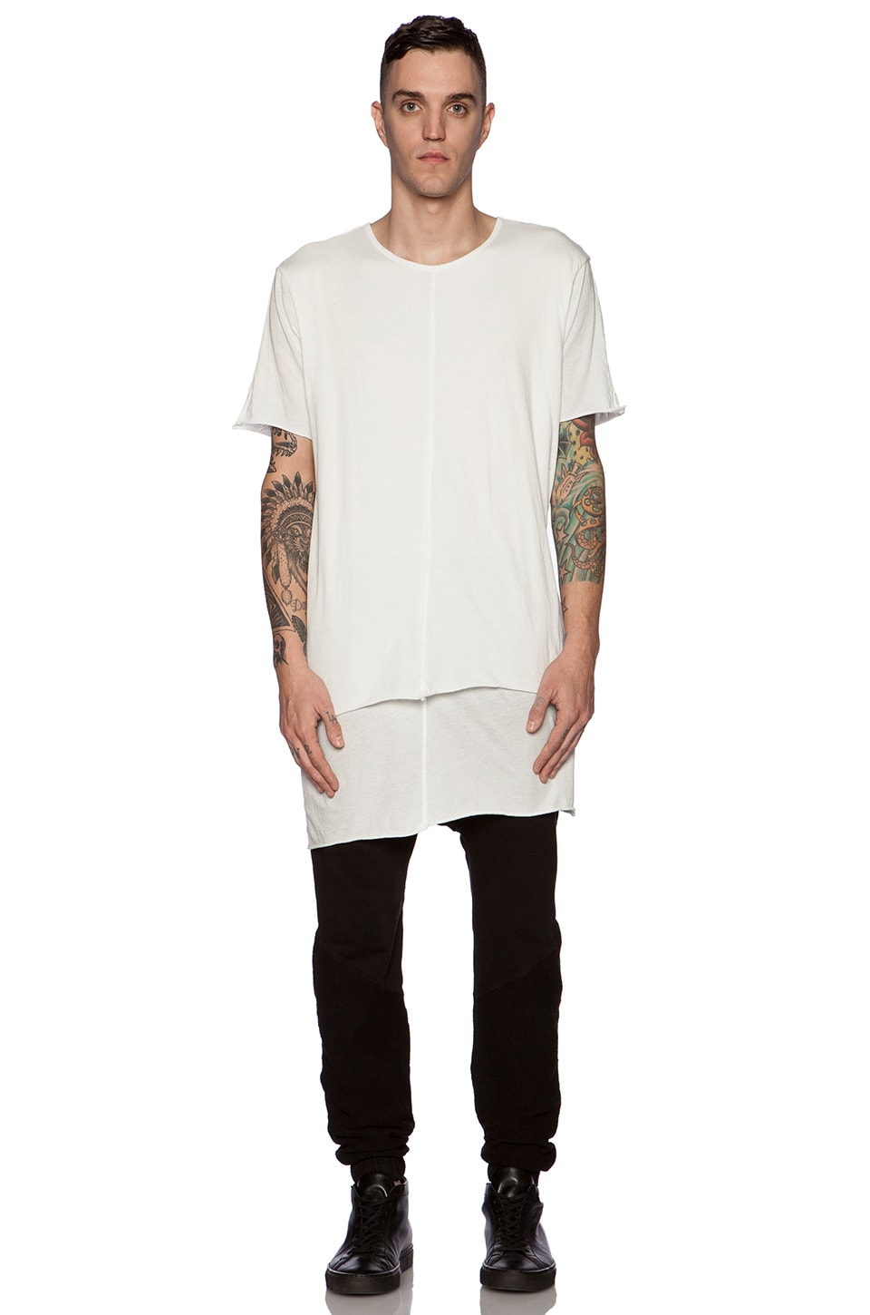 Daniel Patrick Knomad Layered Tee in White | REVOLVE