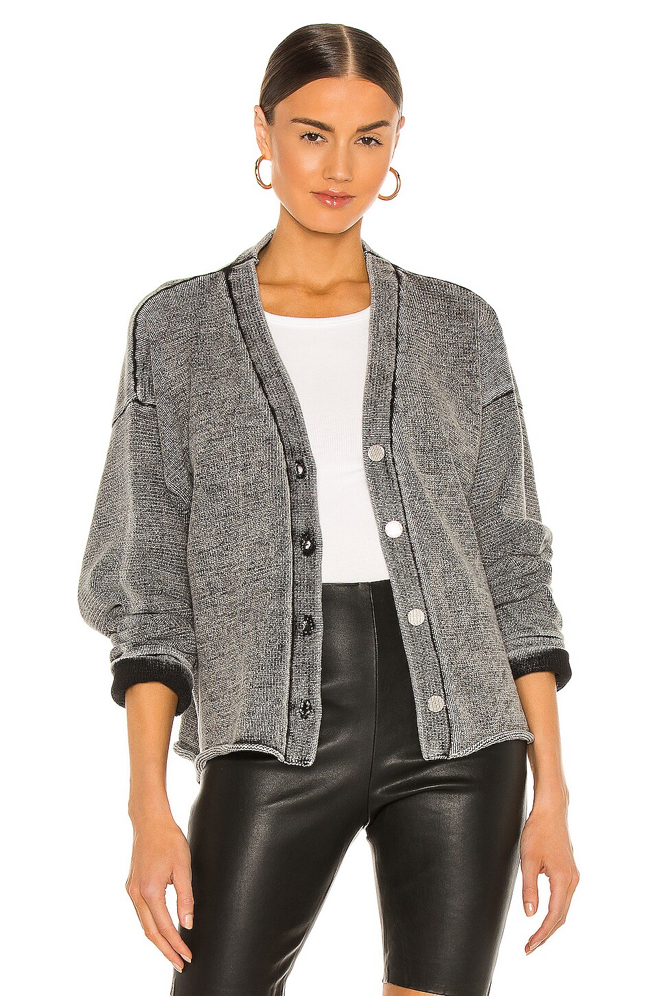 Knorts Knit Denim Cardigan in Vintage Black | REVOLVE