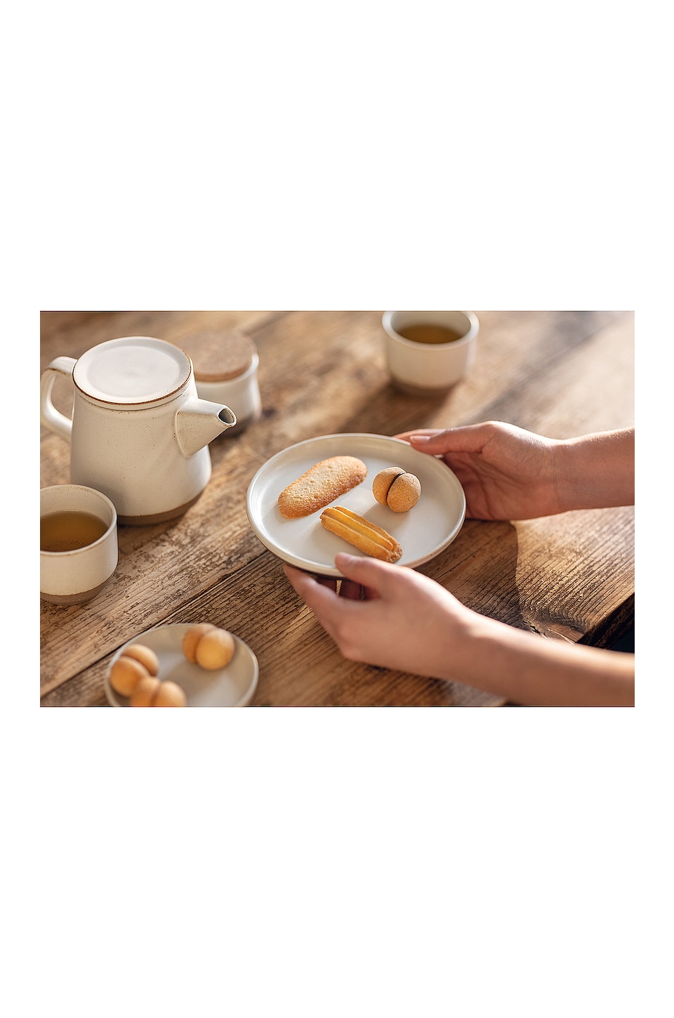 KINTO CLK-151 Ceramic Side Plate Set of 3 in Beige | REVOLVE