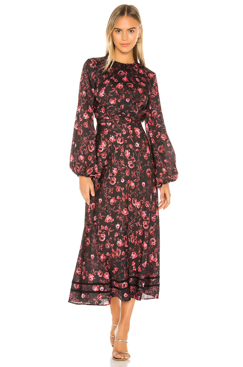 keepsake Genius Midi Dress in Black Rose Garden | REVOLVE