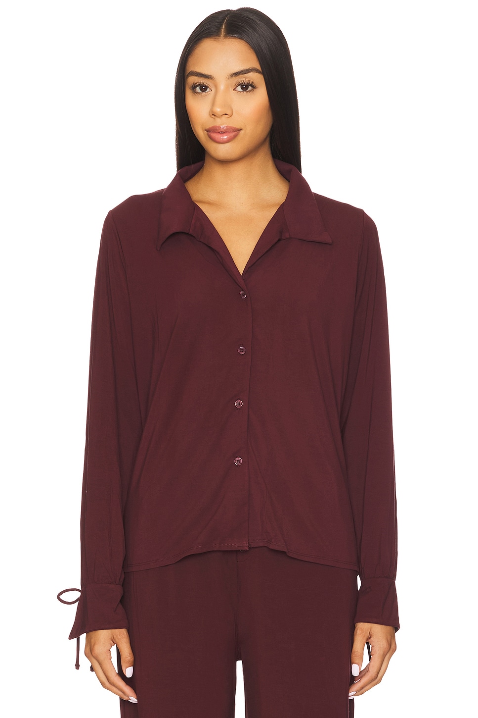 KAT THE LABEL Hugo Shirt in Raisin | REVOLVE