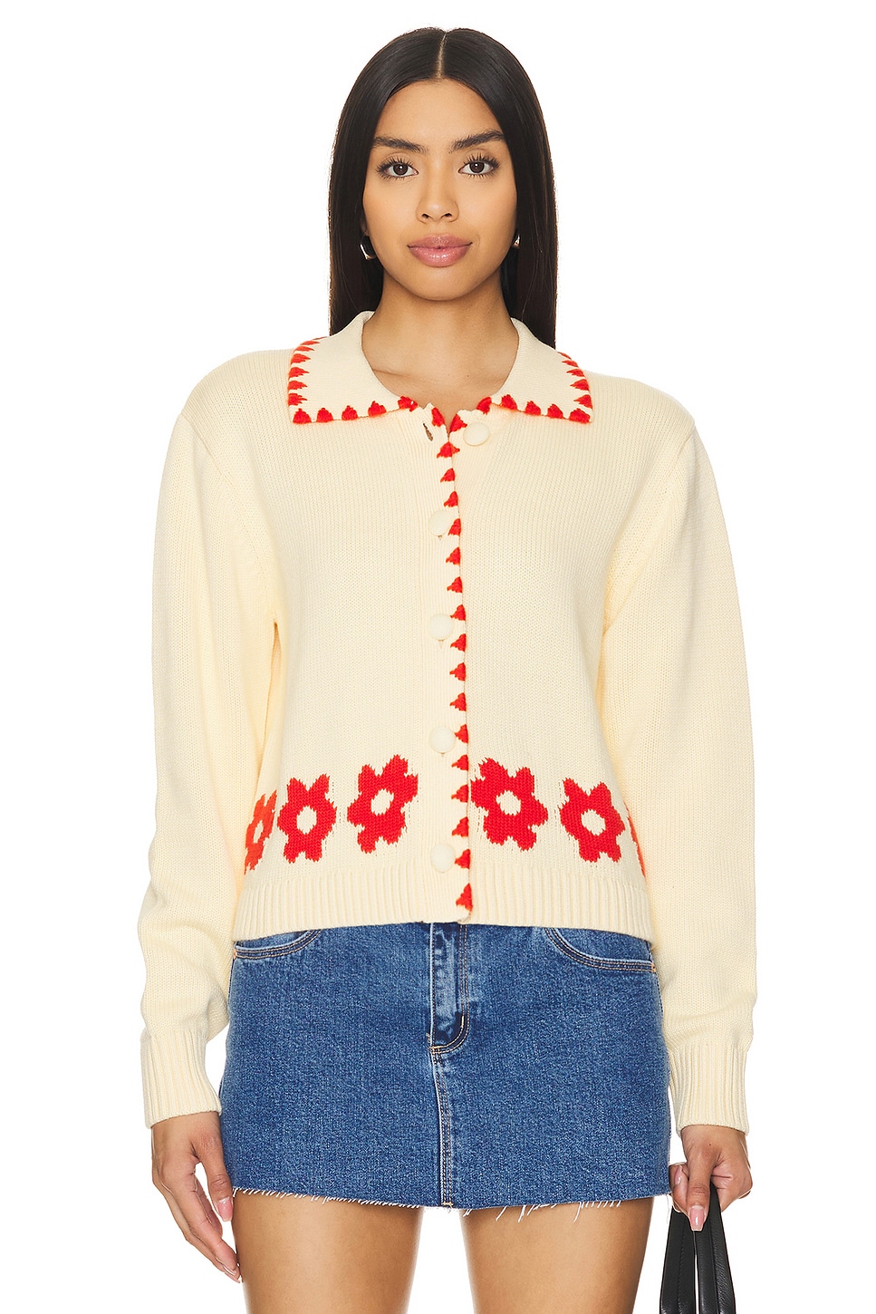 Kitri Polly Cardigan in Red Tiled Floral | REVOLVE