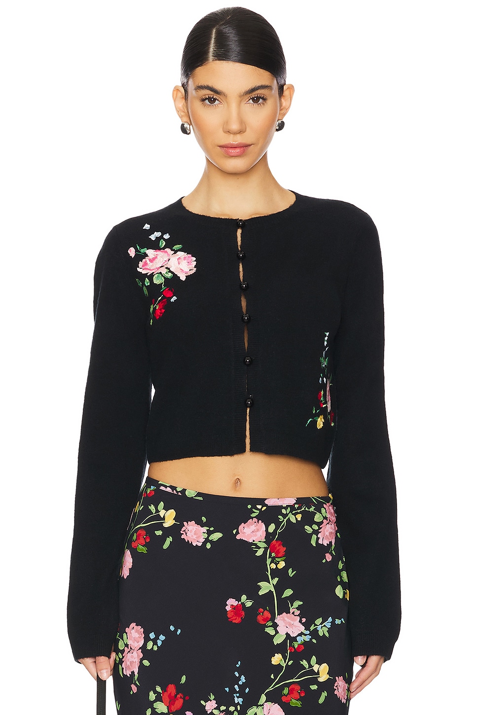 Kitri Carmel Embroidered Cardigan in Black | REVOLVE