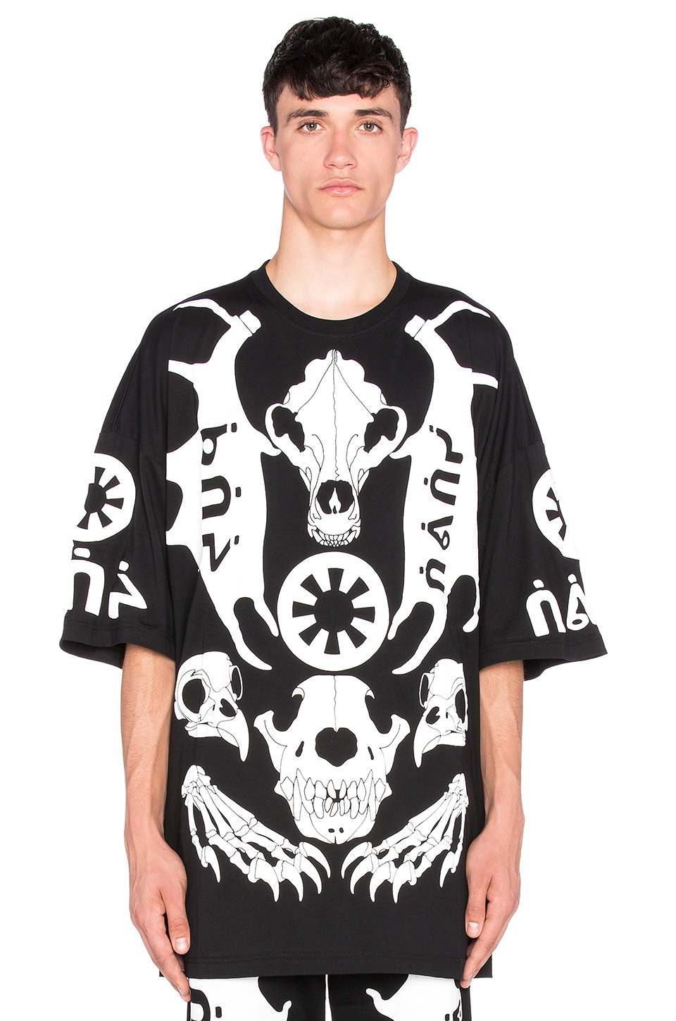 KTZ Skeleton Puff Print Tee in Black & White Puff | REVOLVE