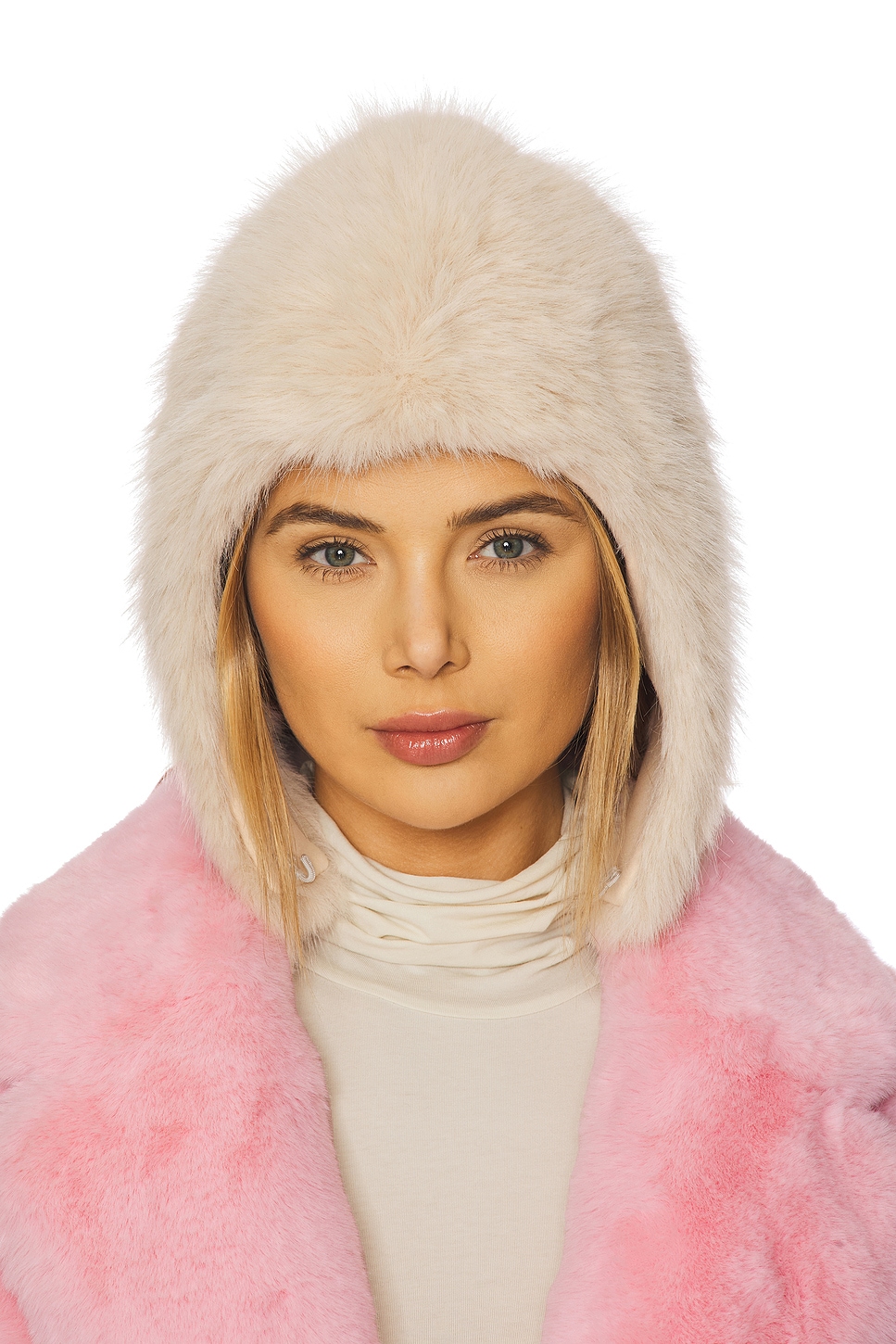 Lack of Color Snuggle Fur Hood in Almond | REVOLVE