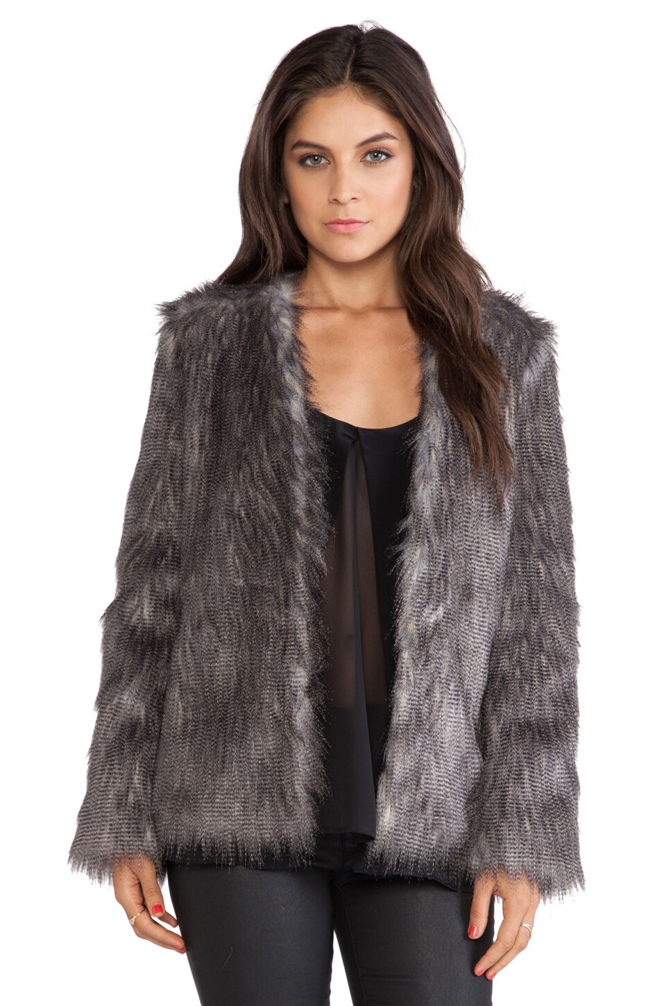 Ladakh Flecked Faux Fur Coat in Snowfox | REVOLVE