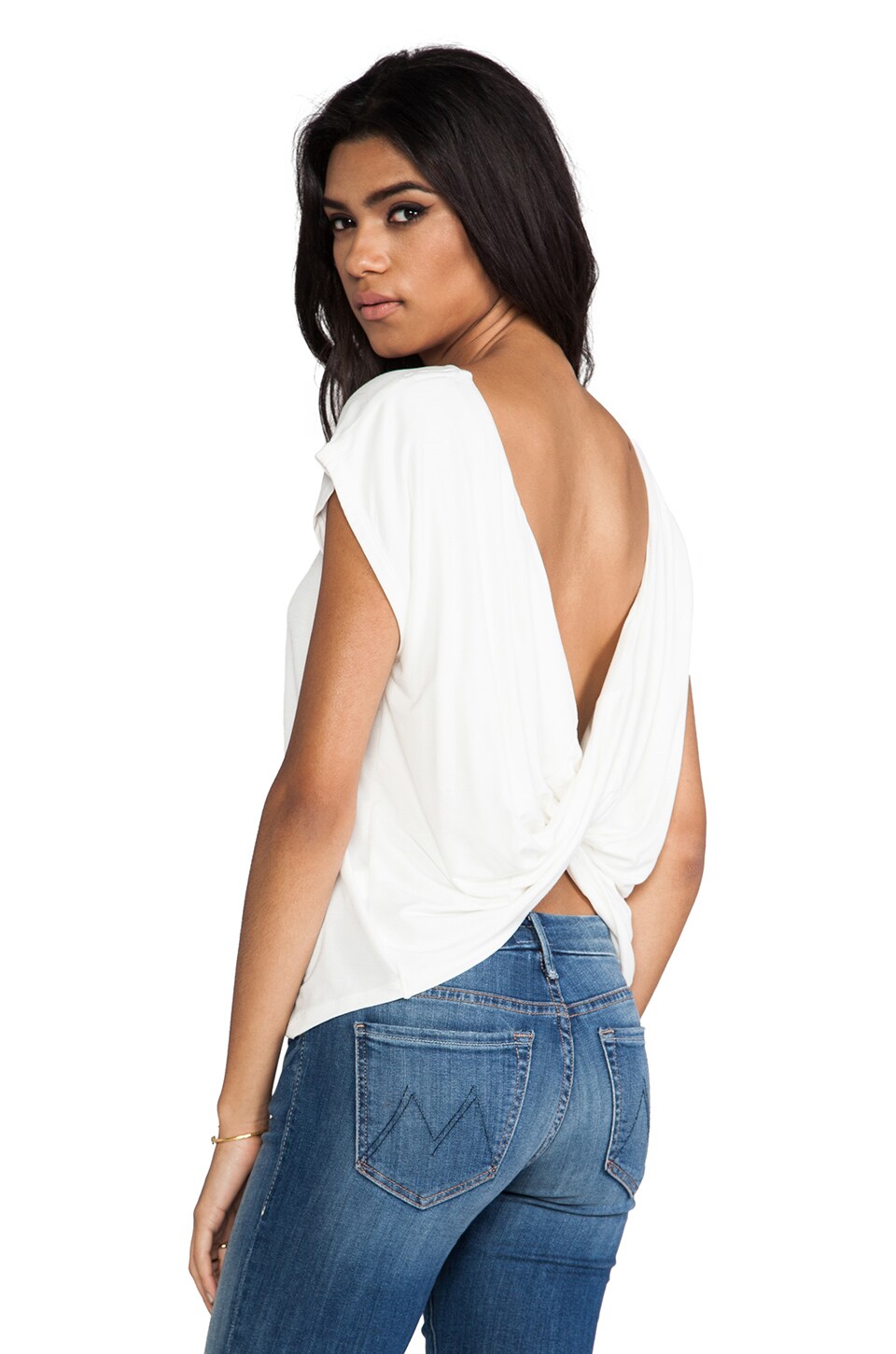 Ladakh Twist Back Top in White | REVOLVE