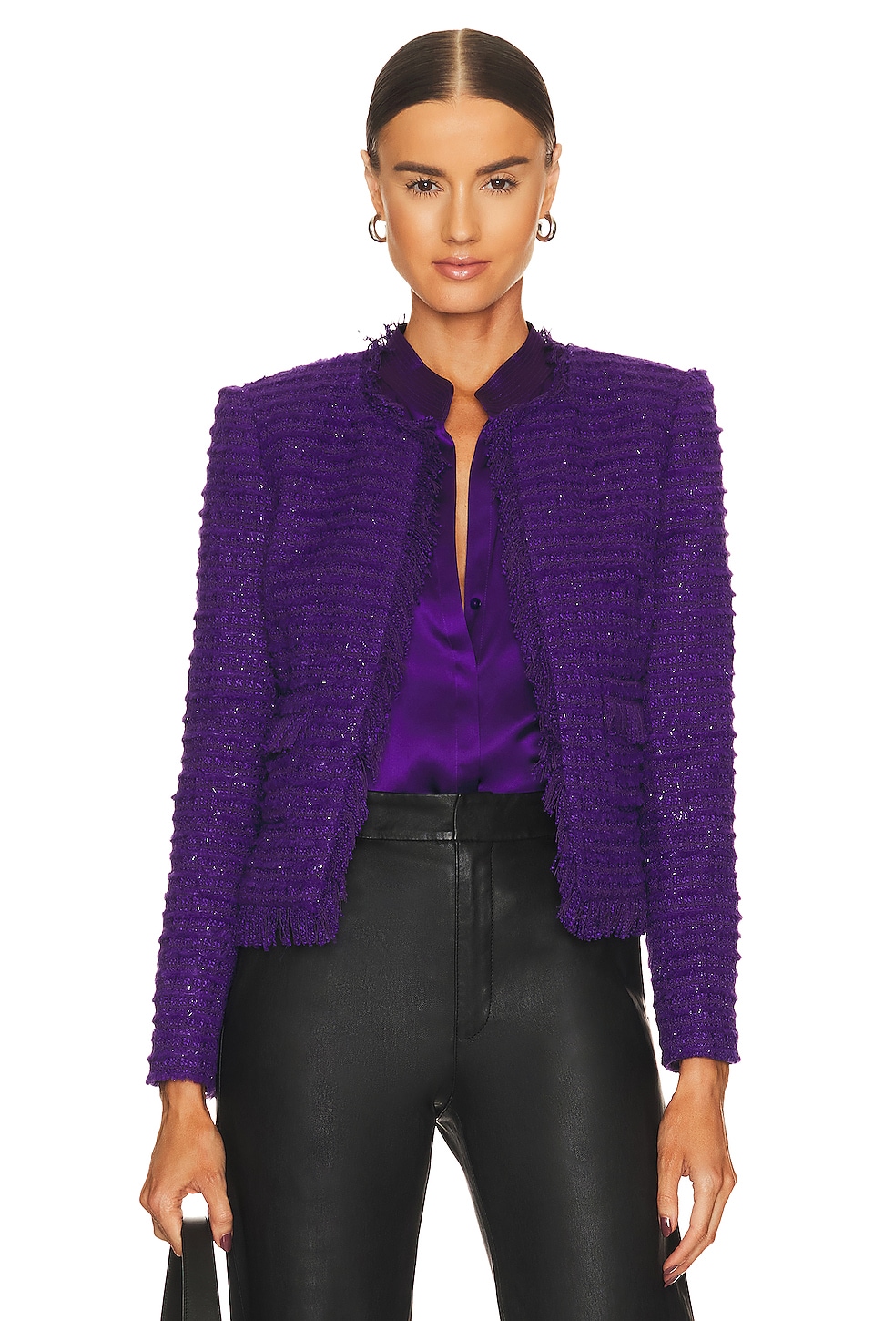 L'AGENCE Angelina Blazer in Deep Violet | REVOLVE