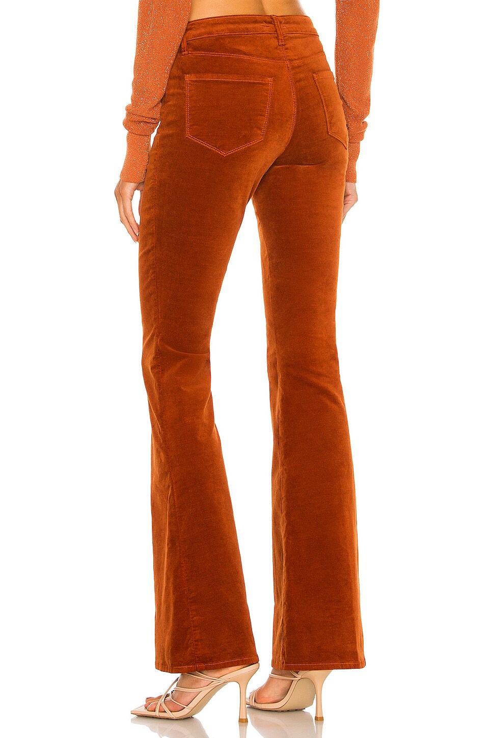 L'AGENCE Bell High Rise Flare Pant in Rust Brown | REVOLVE