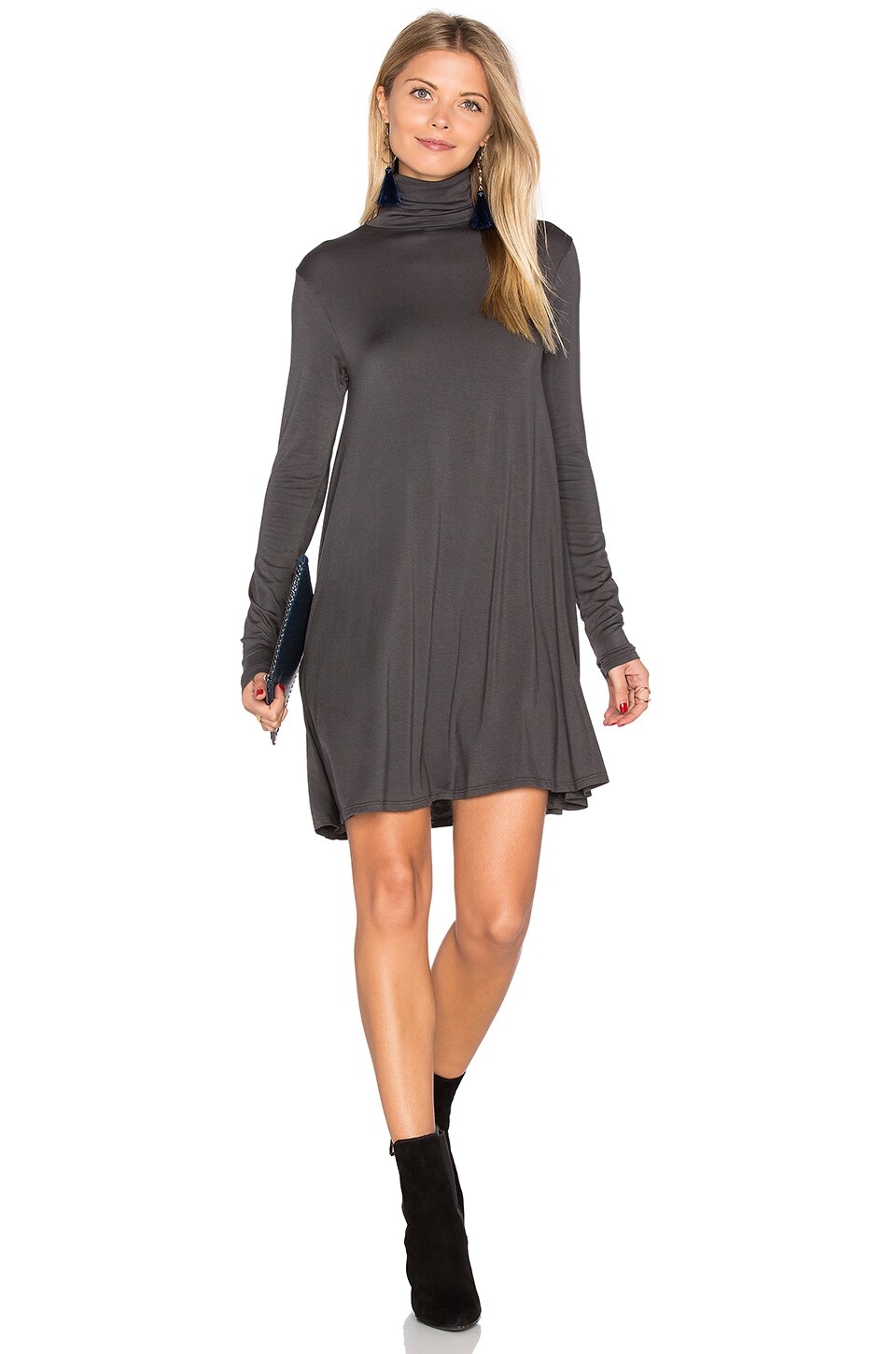 LA Made Penny Turtleneck Dress in Raven | REVOLVE