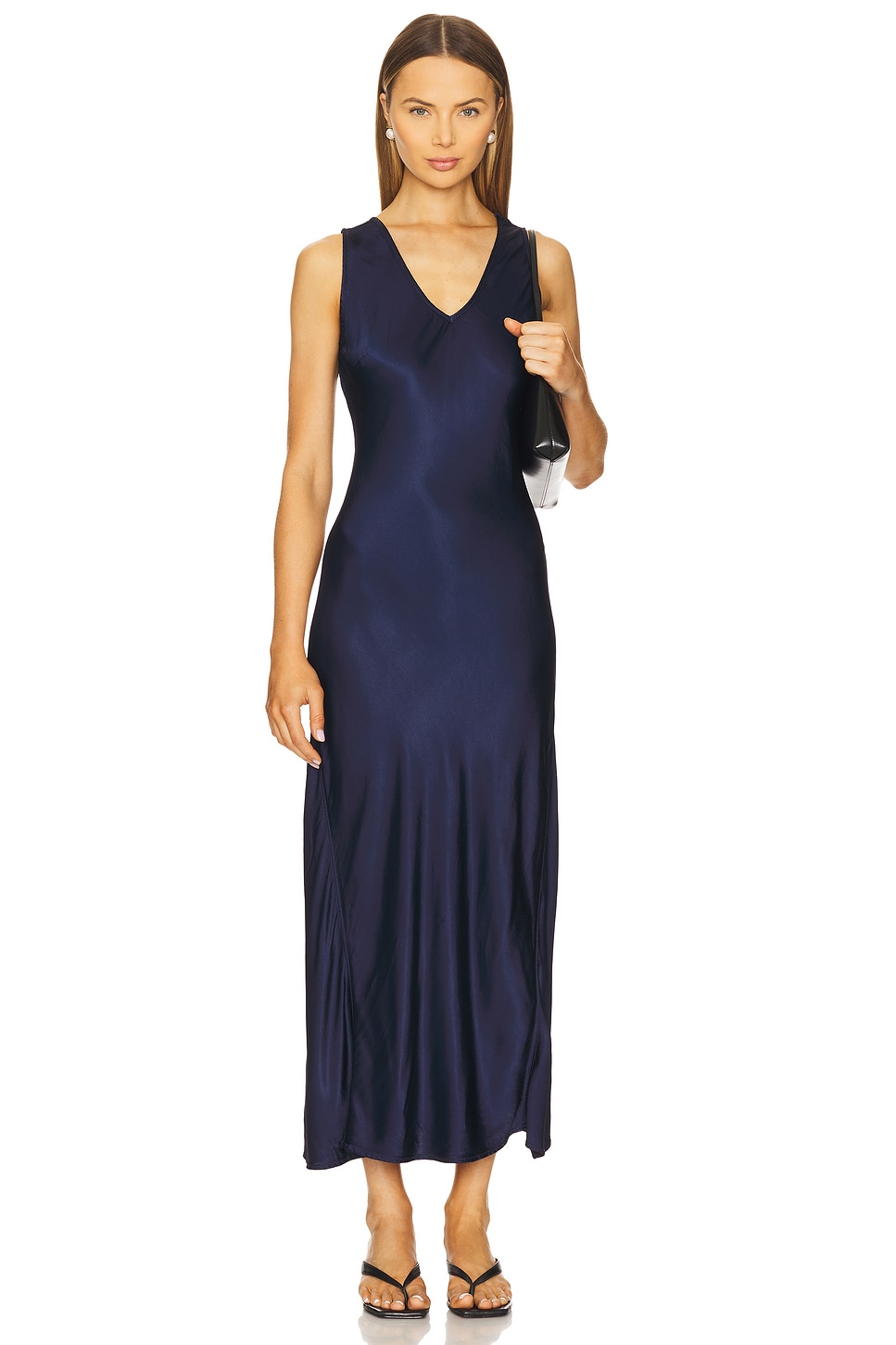 LA Made Wynn Silky Maxi Dress in Dark Night | REVOLVE