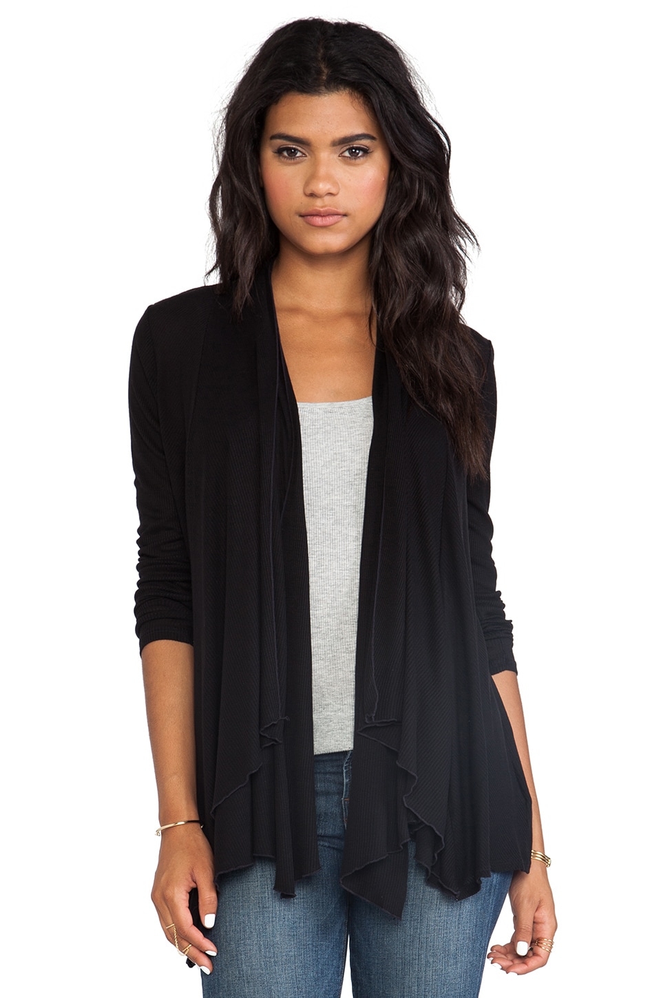 LA Made Drape Cardigan in Black | REVOLVE
