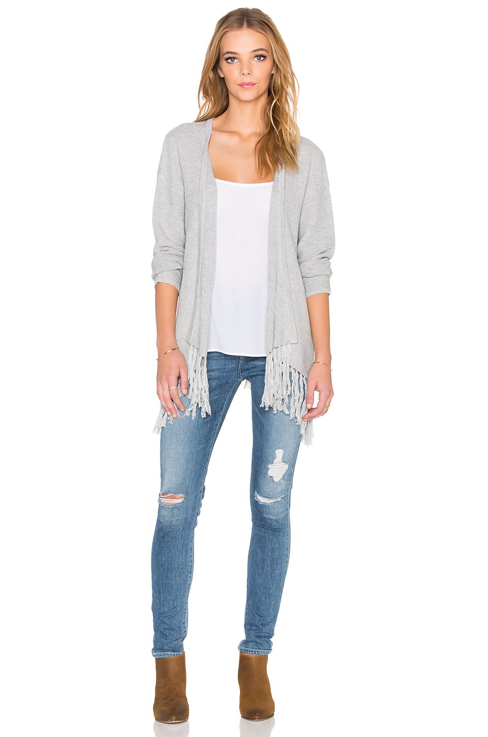 LA Made Megan Fringe Cardigan in Fennel | REVOLVE
