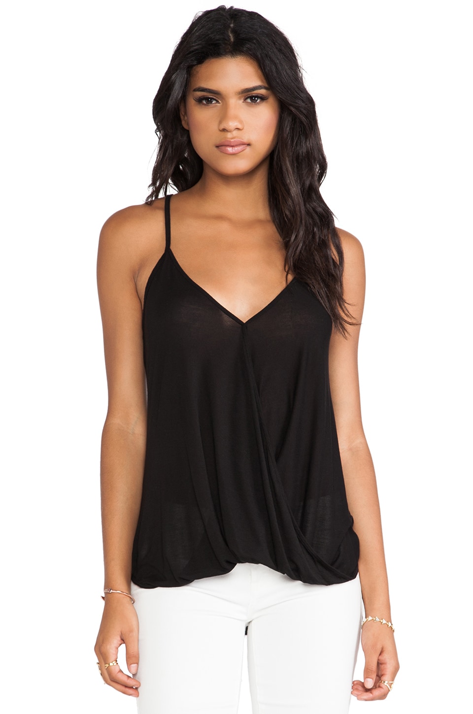 LA Made Hi-Low Wrap Top in Black | REVOLVE