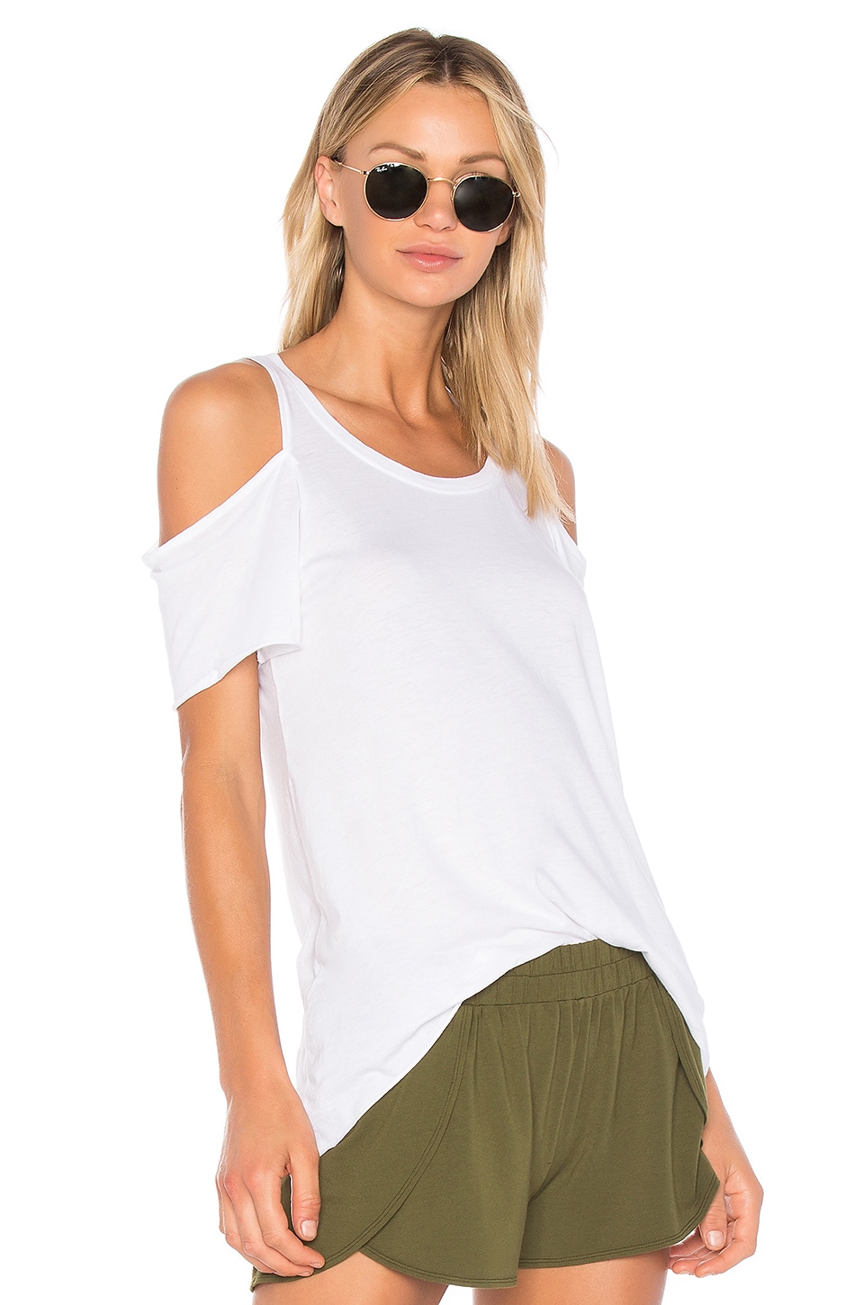 LA Made Jana Cut Tee in White | REVOLVE
