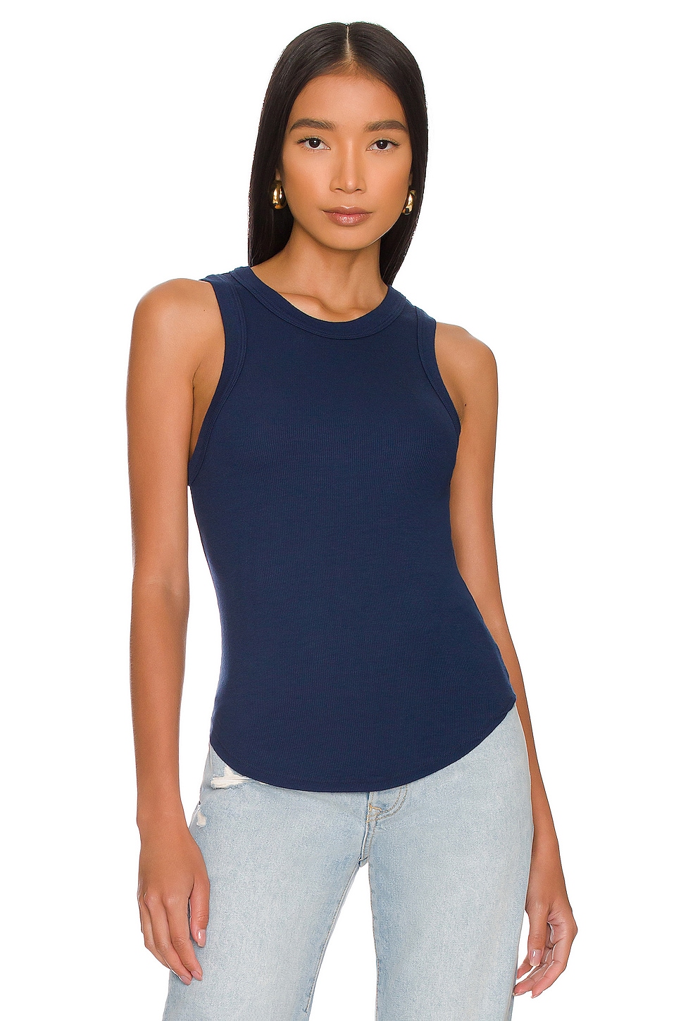 LA Made Aida Racerfront Tank in Dark Night | REVOLVE