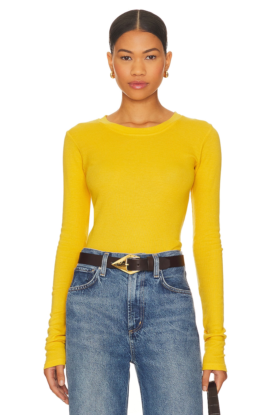 LA Made Long Sleeve Thermal Tee in Sunkissed Yellow | REVOLVE