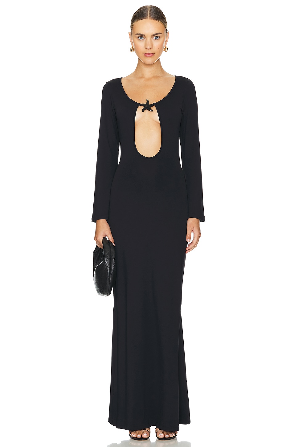 Leslie Amon Star Maxi Dress in Black | REVOLVE