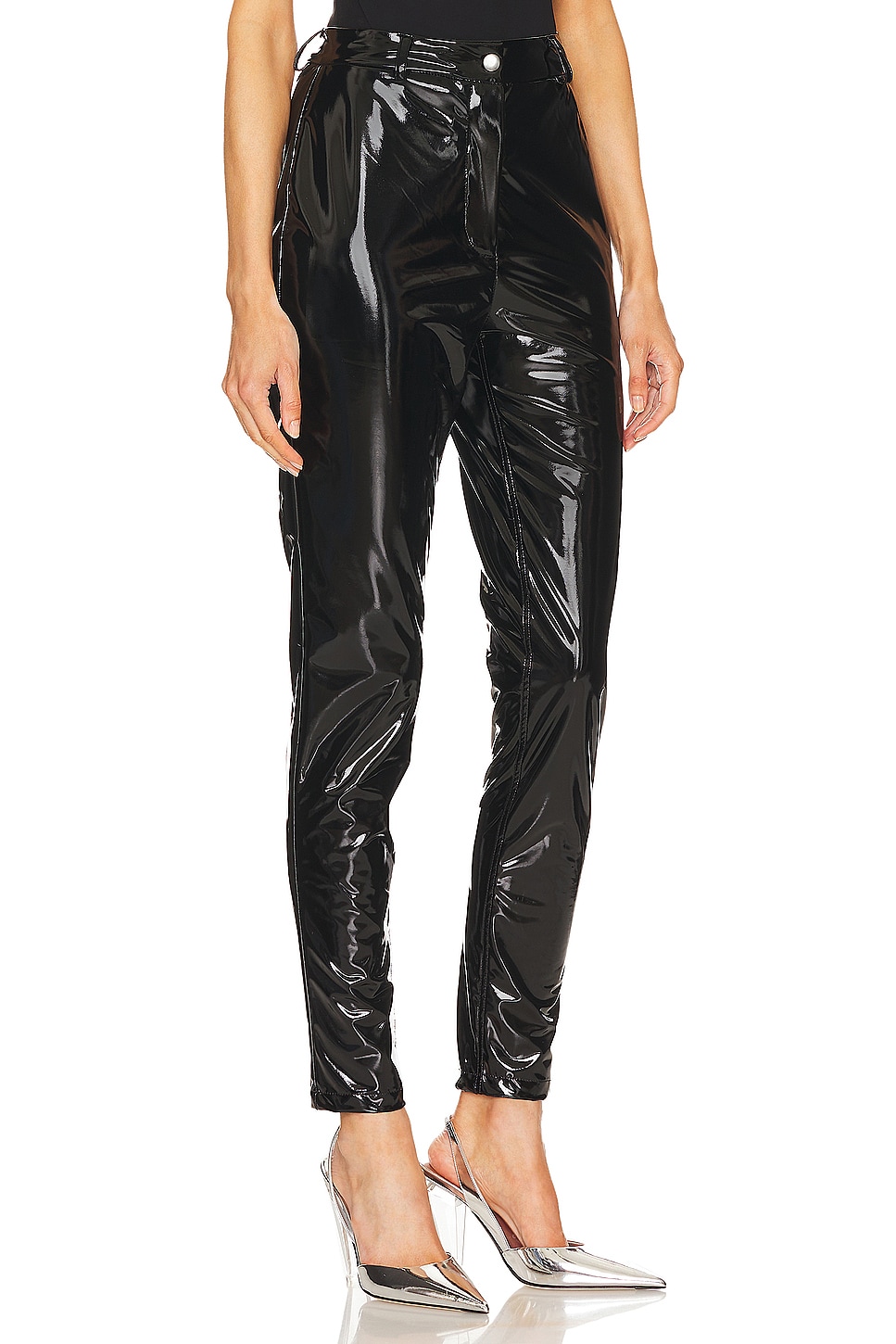 Leslie Amon Vinyl Pants in Black | REVOLVE