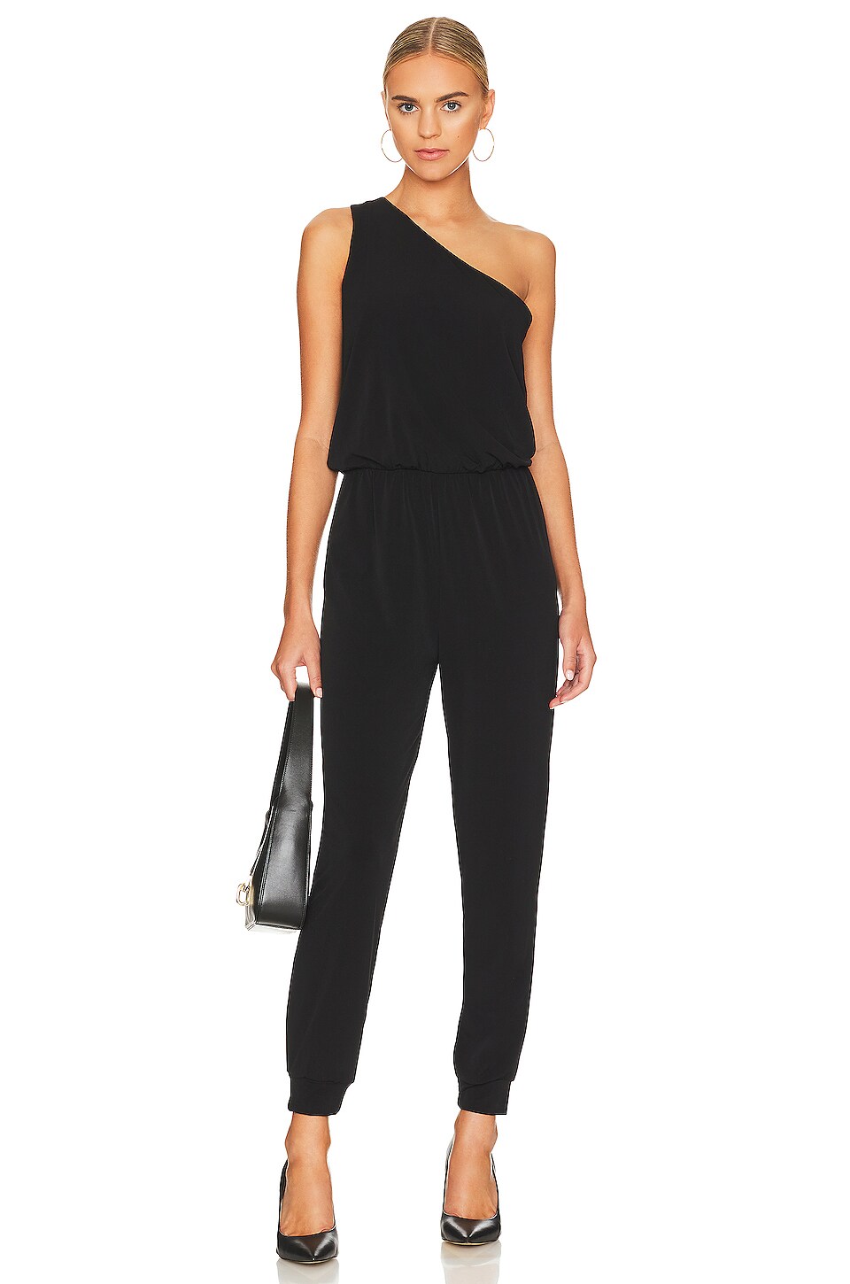 Lanston One Shoulder Jumpsuit in Black | REVOLVE