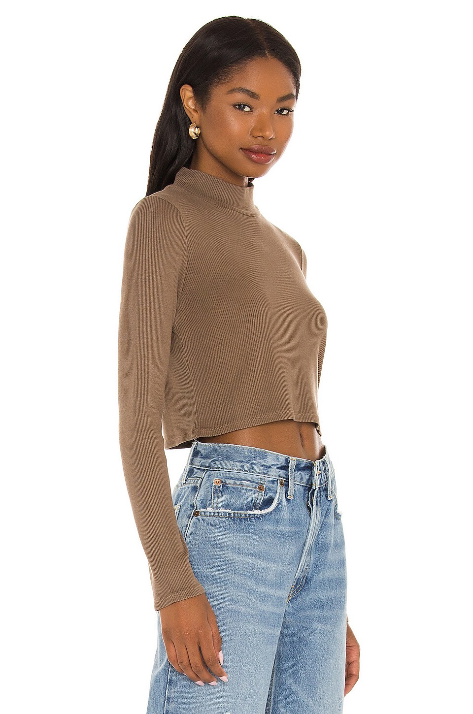 Lanston Cropped Turtleneck in Omega | REVOLVE