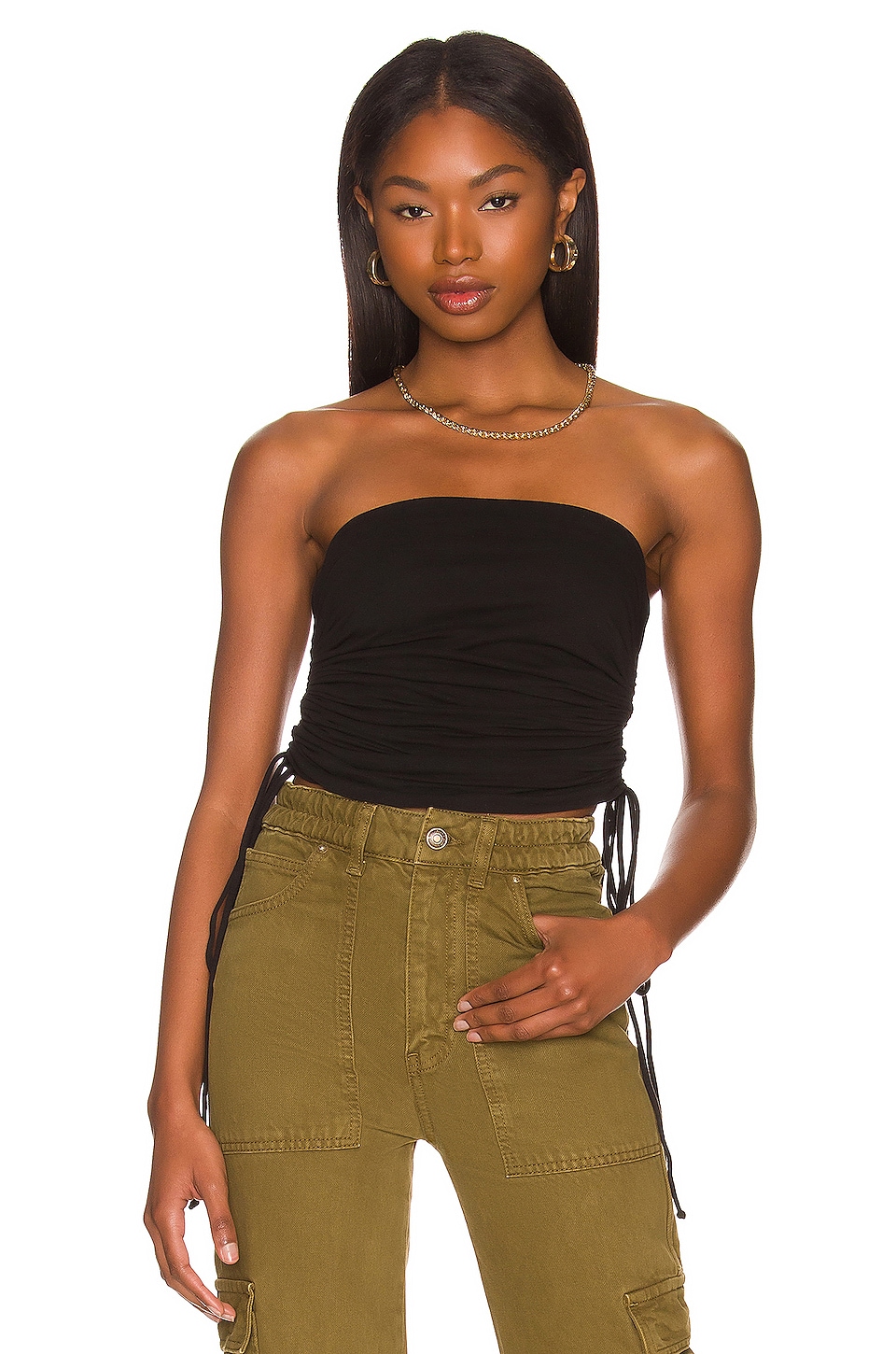 Lanston Ruched Strapless Top in Black | REVOLVE