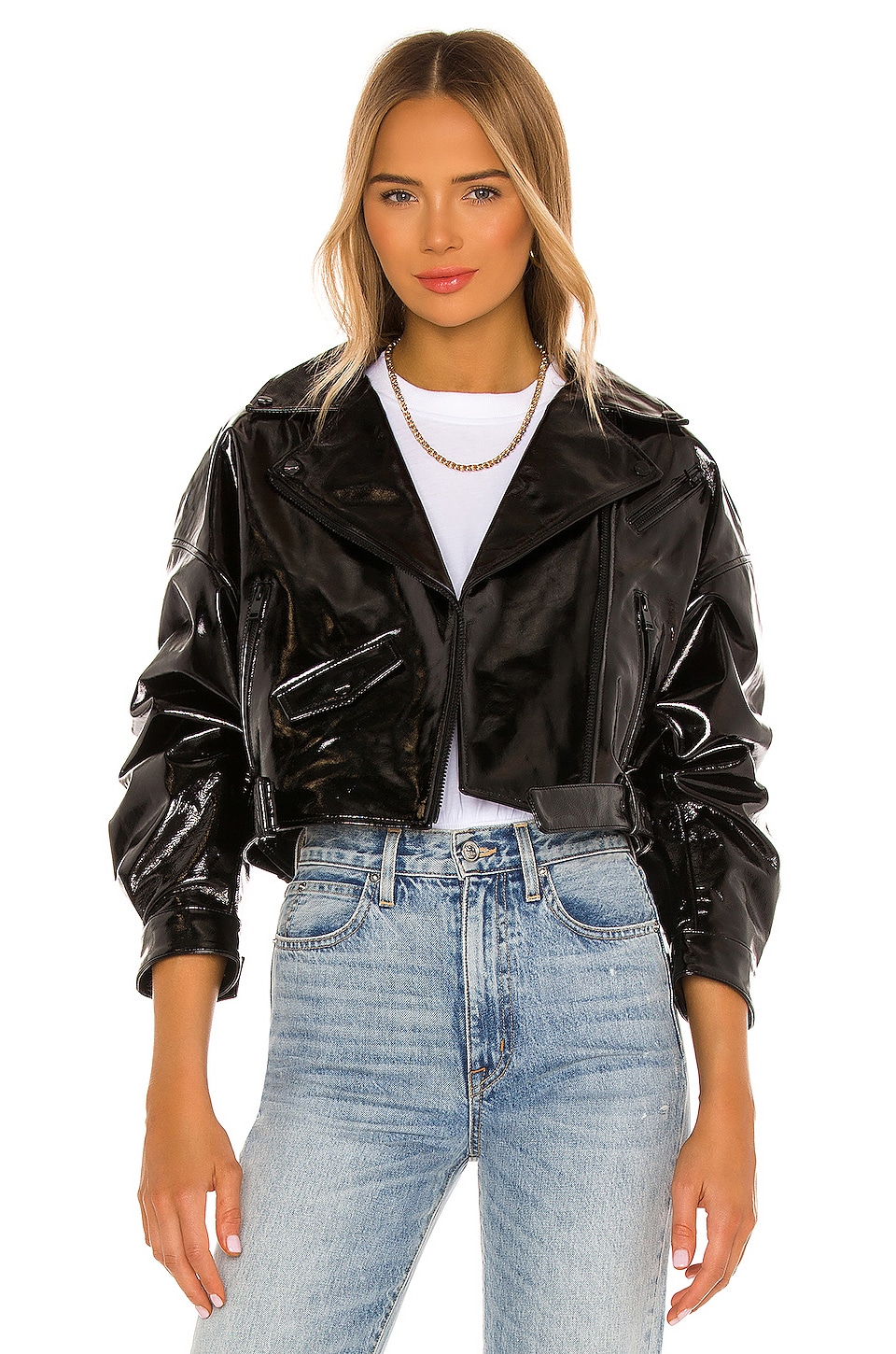 LAMARQUE Dylan Patent Jacket in Black | REVOLVE