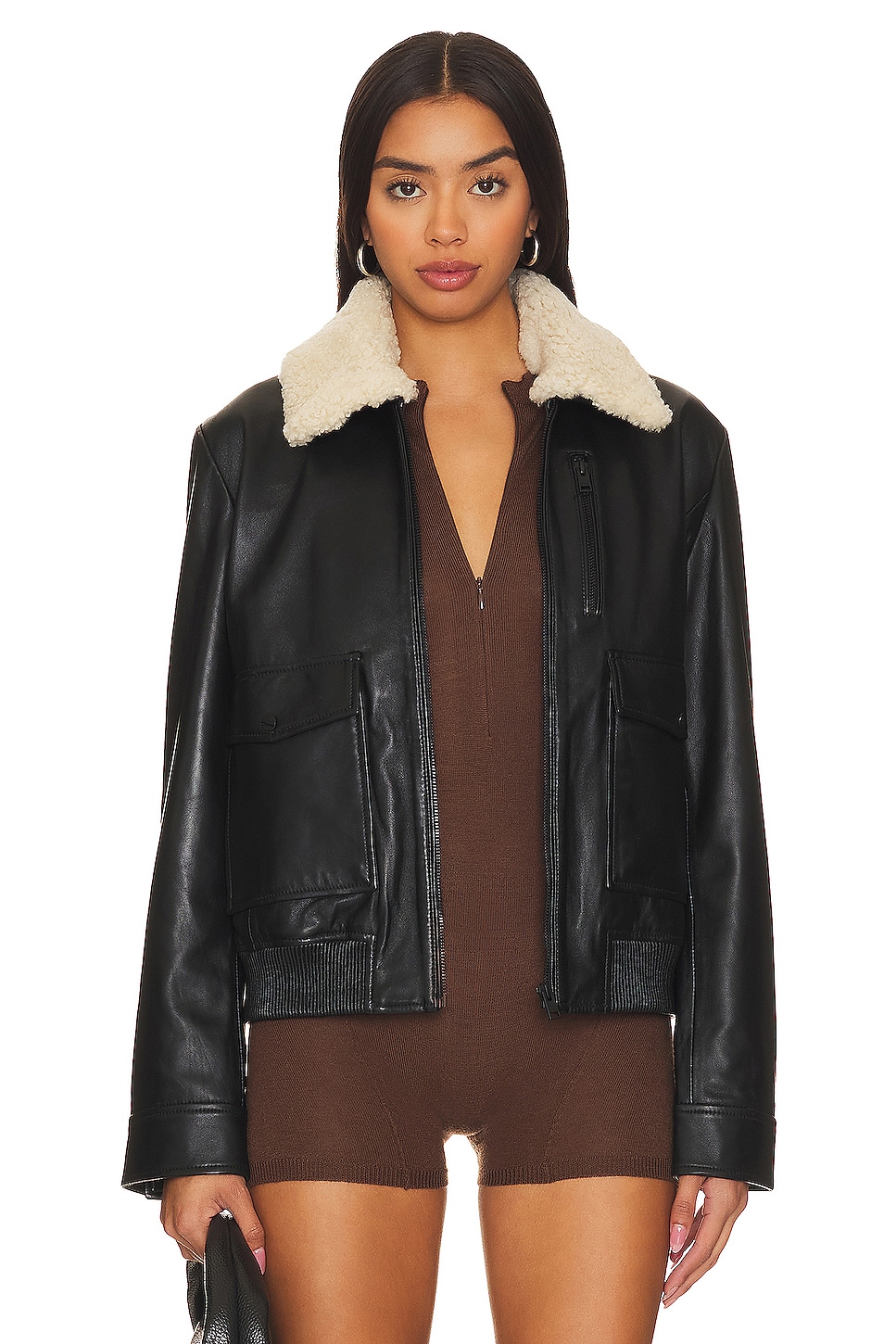 LAMARQUE Klemence Bomber Jacket in Black | REVOLVE