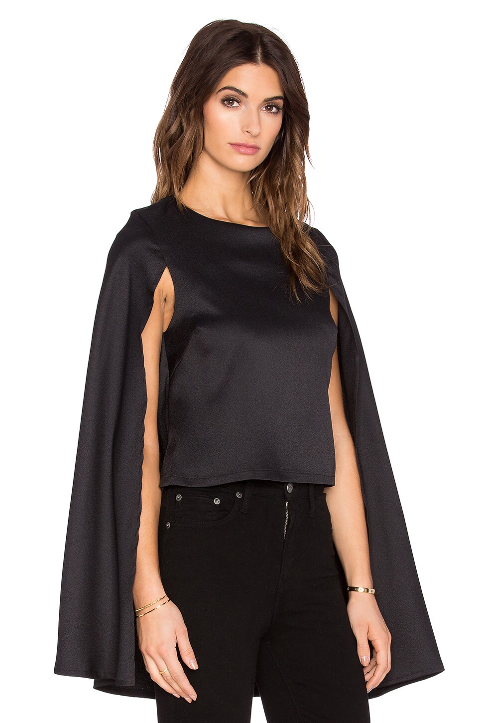 Lavish Alice Cape Top in Black | REVOLVE