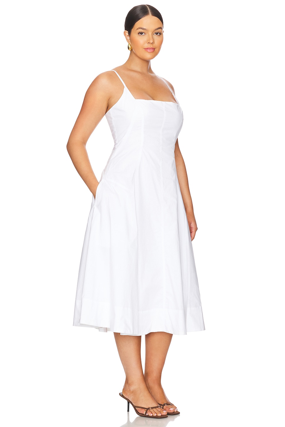 L'Academie Aymeline Midi Dress in White | REVOLVE