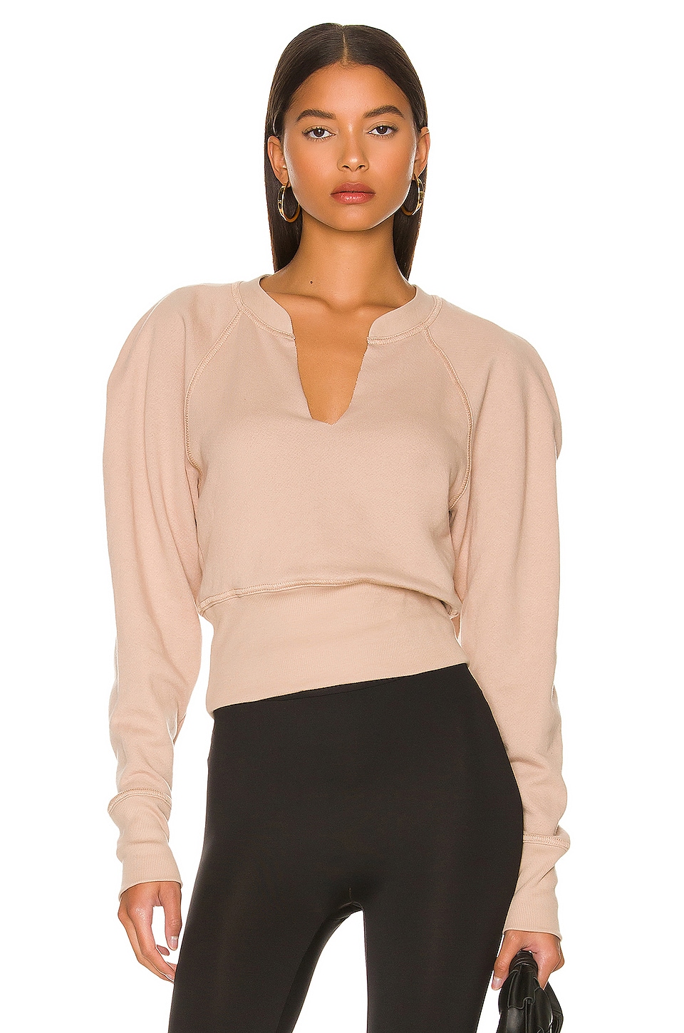 L'Academie 80s Sleeve Sweatshirt in Taupe | REVOLVE