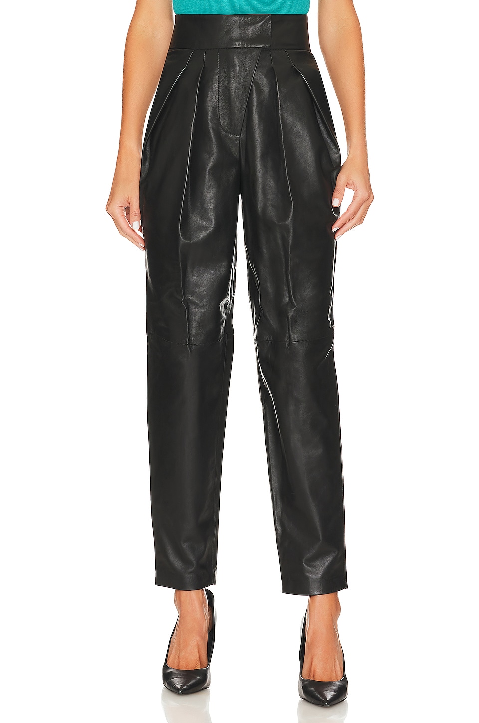 L'Academie Kathryn Leather Pant in Black | REVOLVE