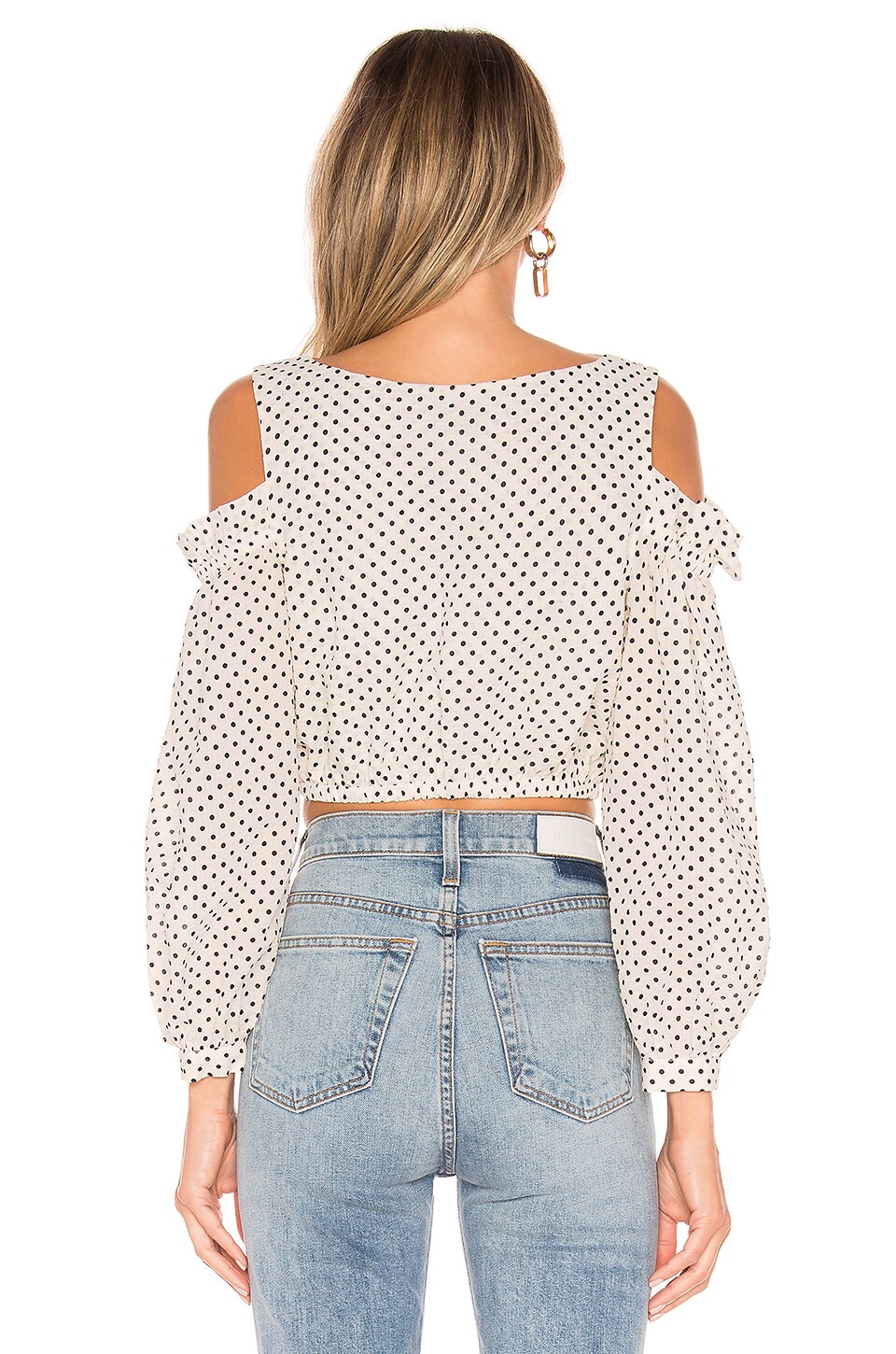 L'Academie The Denisha Blouse in White Ground | REVOLVE
